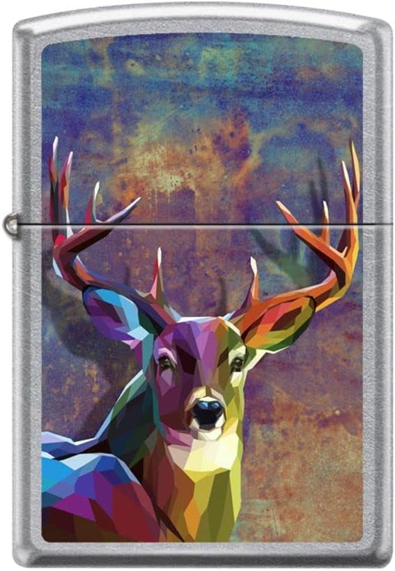 Zippo Lighter- Deer Abstract Buck Design Street Chrome Windproof ...