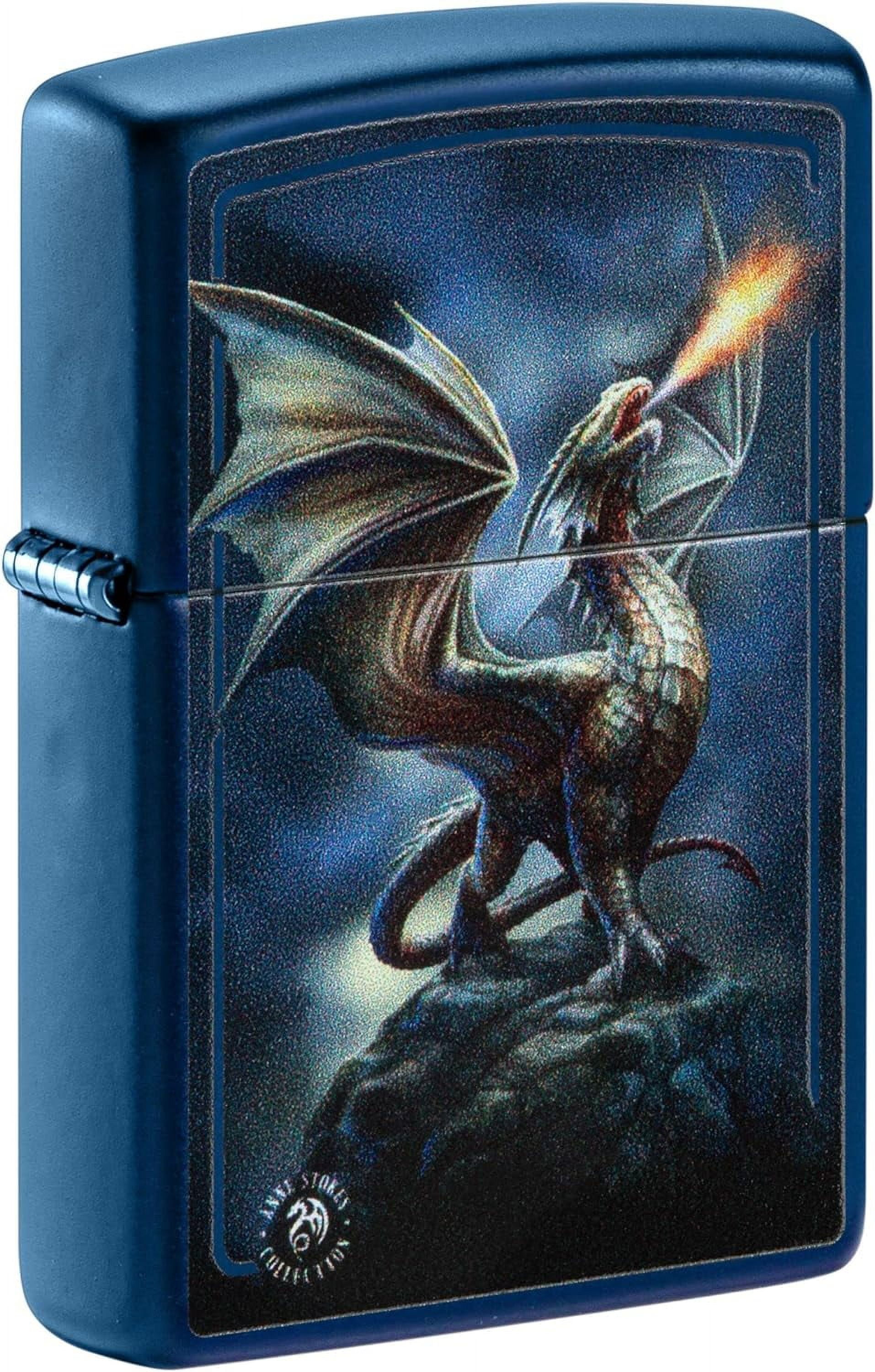 Zippo Lighter- Dragons Fantasy Fire Navy Matte Windproof Lighter #Z5103 ...