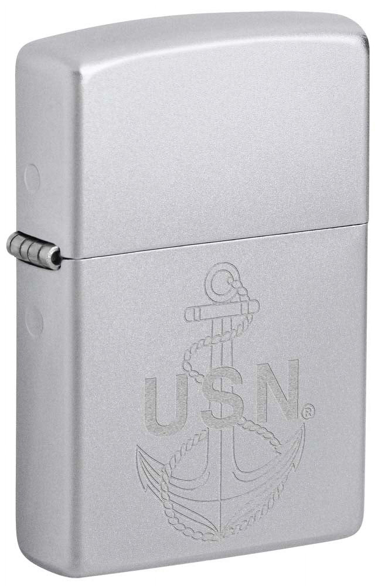 Zippo Lighter: Engraved U.S. Navy Logo, Engraved - Satin Chrome 81248 ...
