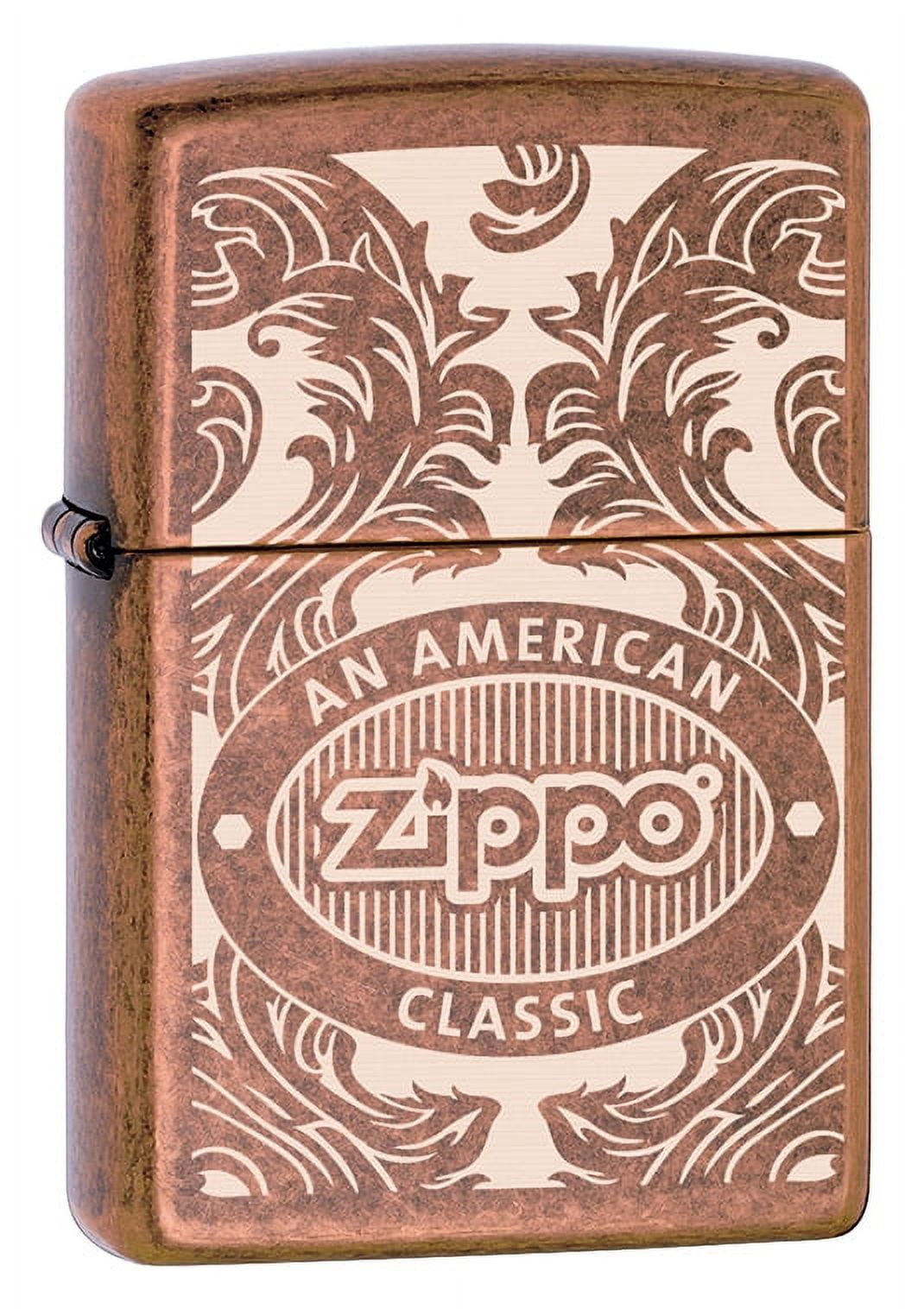 Zippo Lighter: Engraved Zippo An American Classic - Antique Copper ...