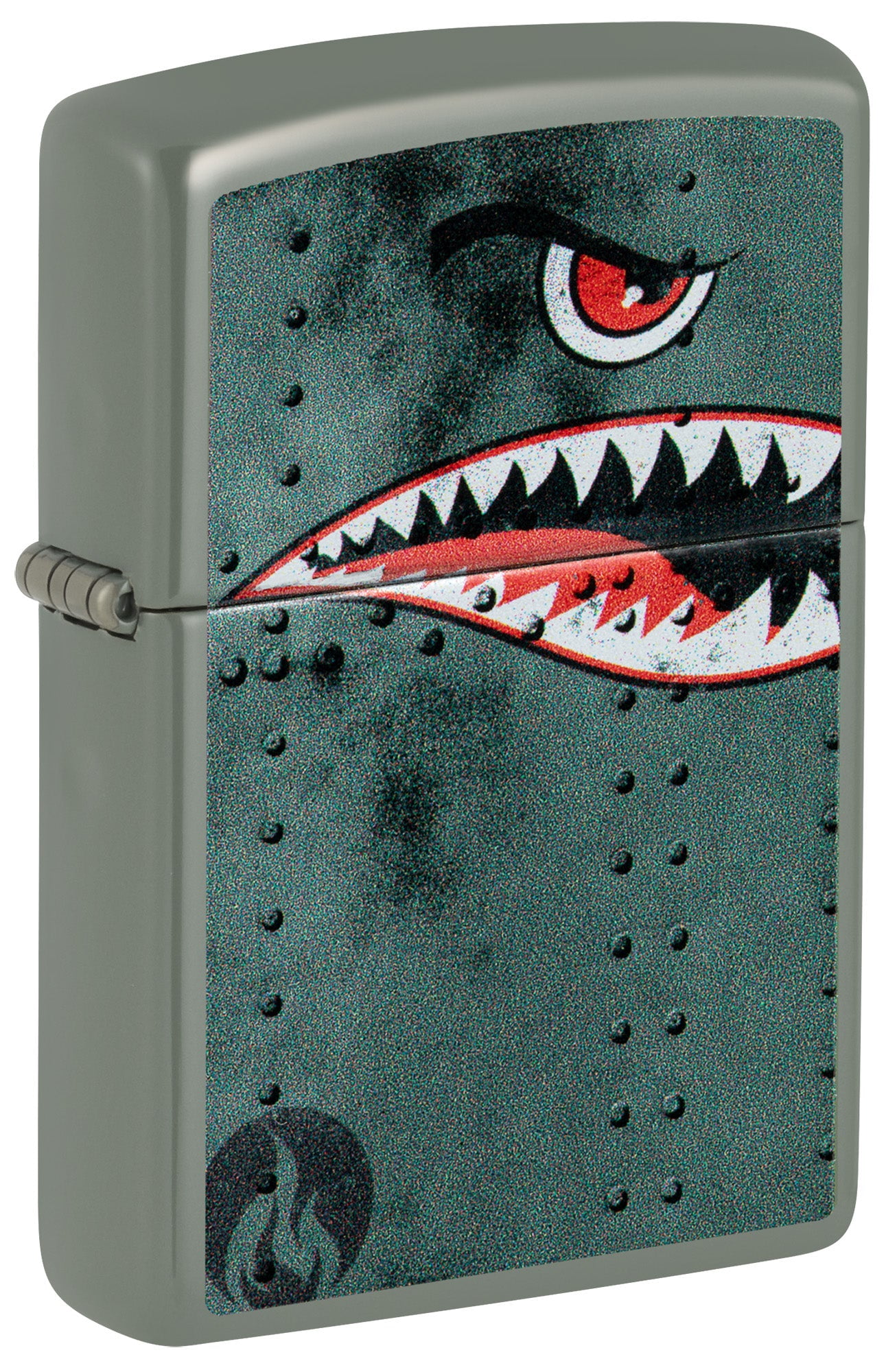 Zippo Lighter: Fighter Plane Nose Art, Shark Teeth - Sage 81482 ...
