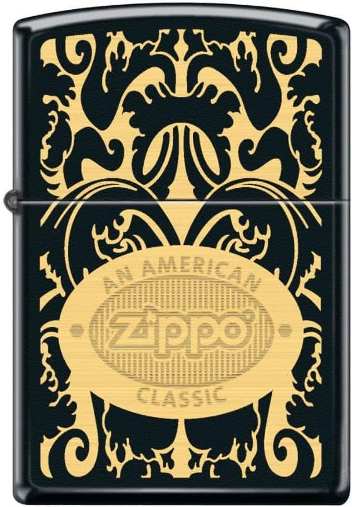 Zippo Lighter- Filigree American Classic Logo Black Matte Lighter # ...