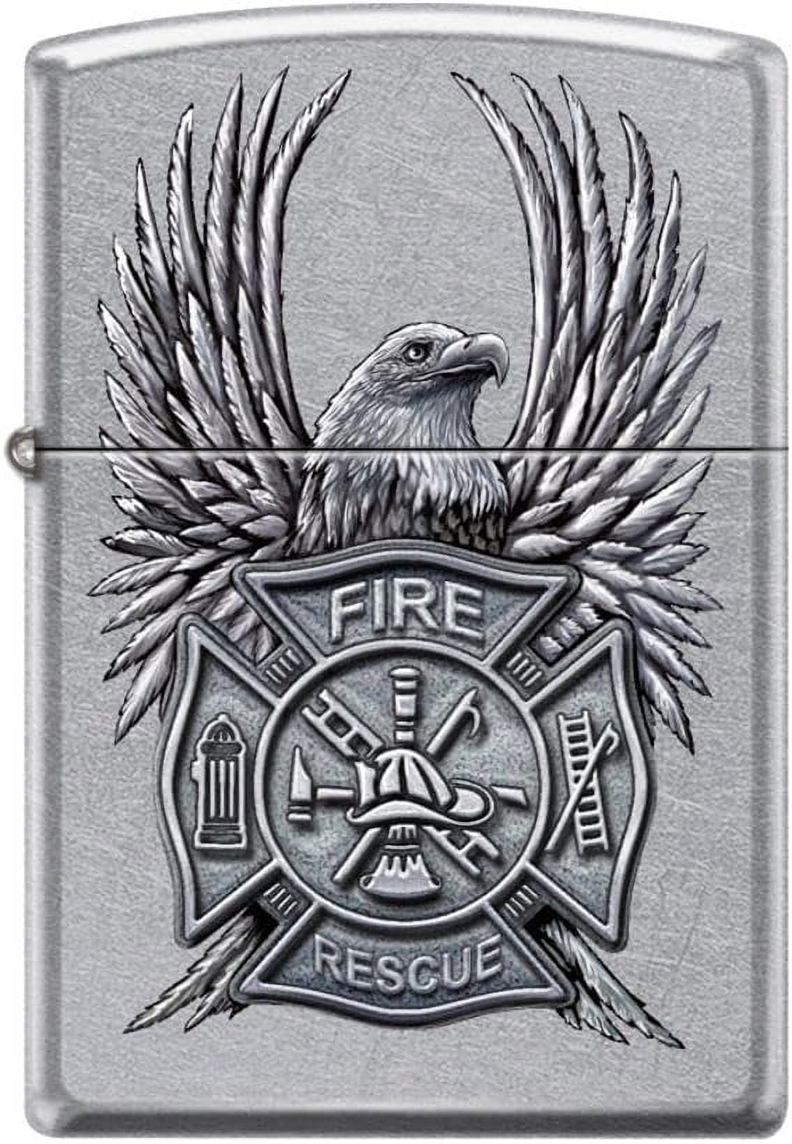 Zippo Lighter- Fire Rescue Eagle Firefighter Street Chrome Lighter # ...