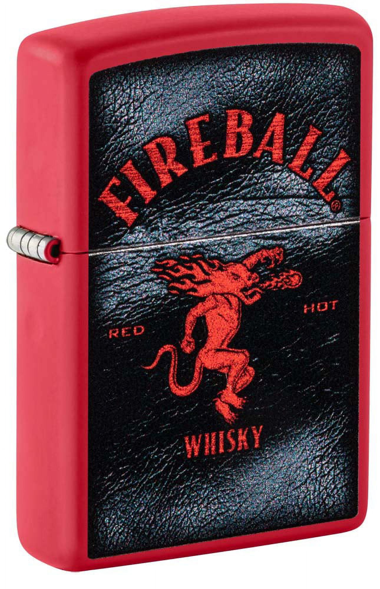 Zippo Lighter: Fireball Logo - Red Matte 81214 - Walmart.com