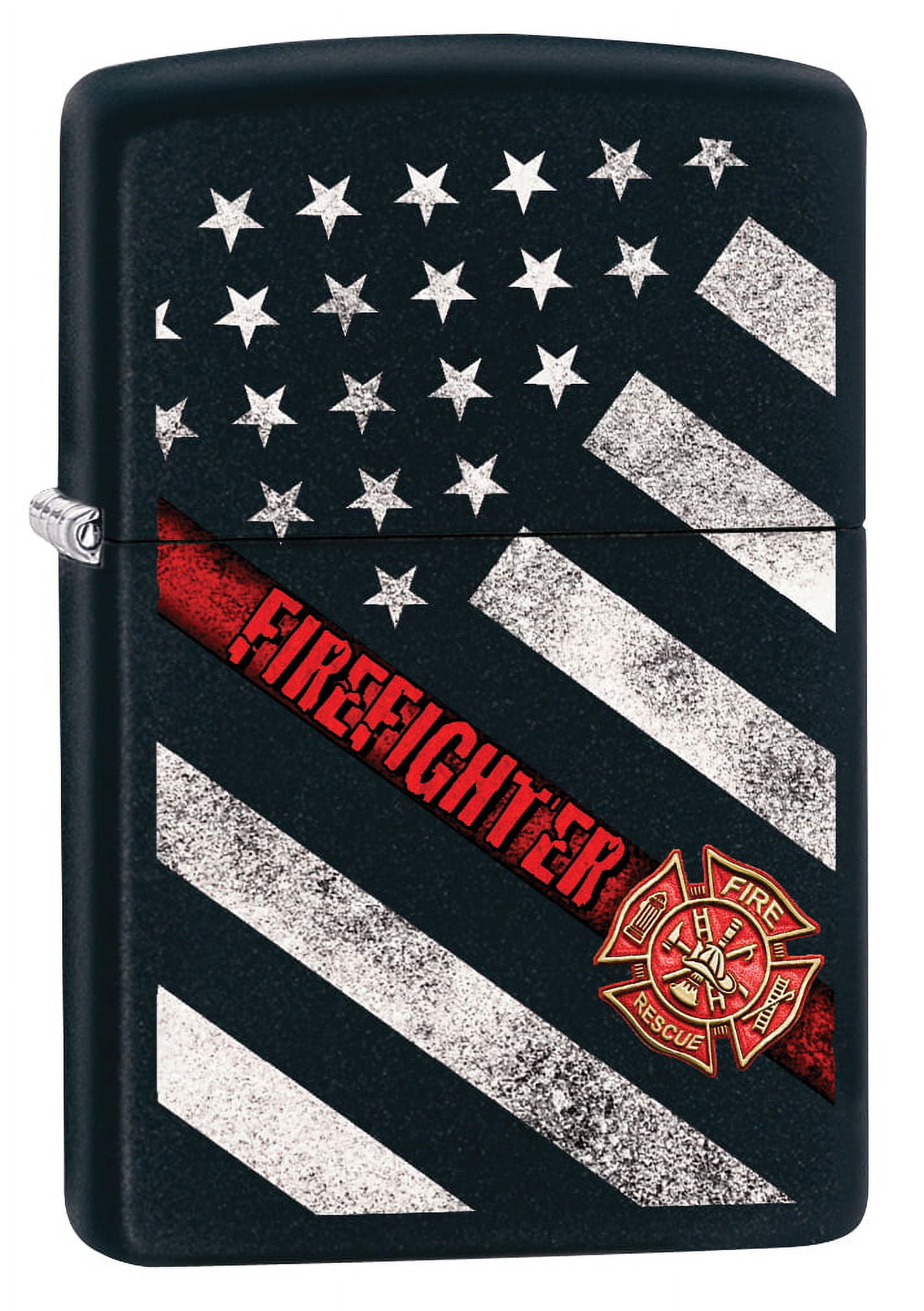 Zippo Lighter: Firefighter Flag - Black Matte 79929 - Walmart.com