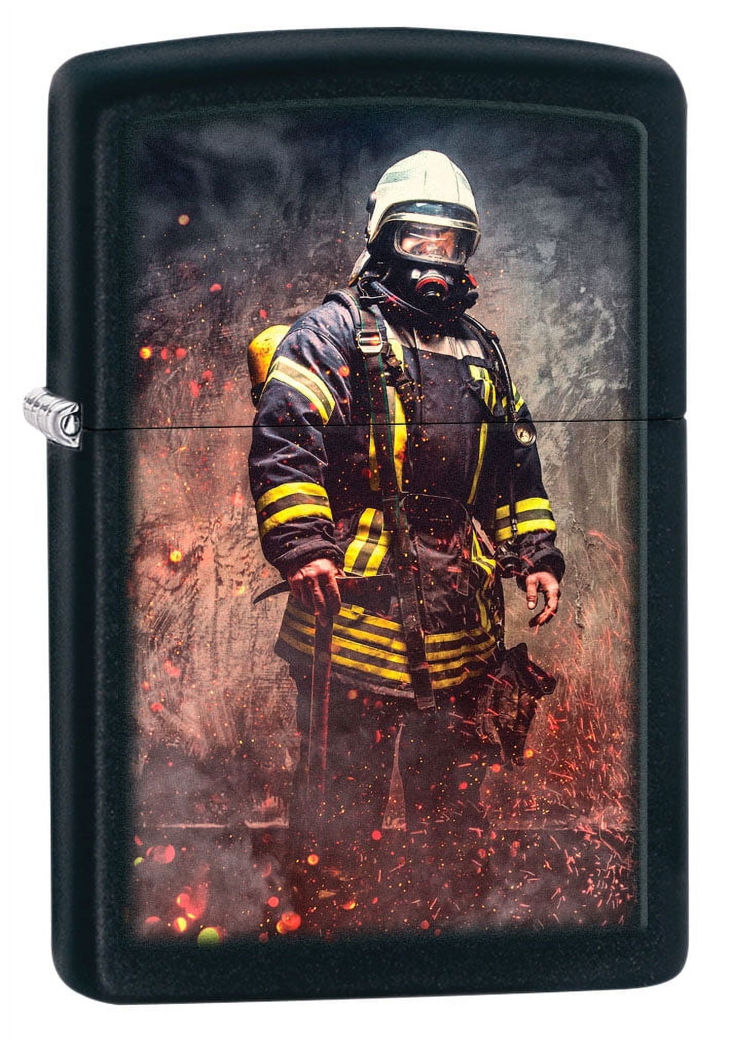 Zippo Lighter: Firefighter on Duty - Black Matte 80747 - Walmart.com