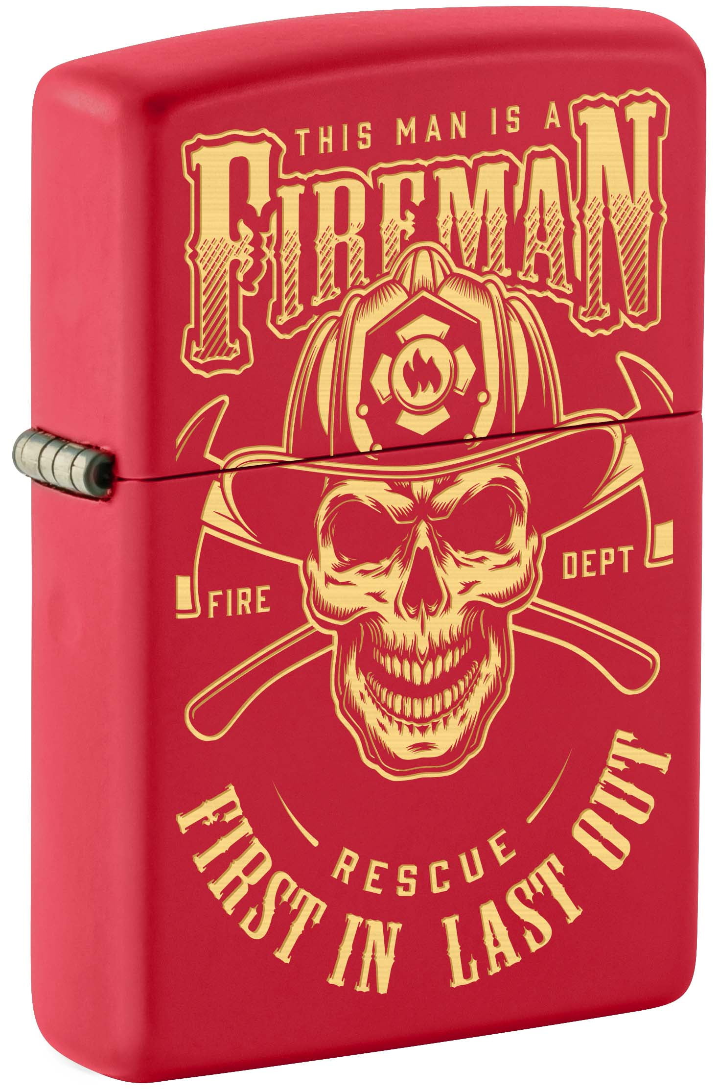 Zippo Lighter: Fireman Skull, Engraved - Red Matte 80966 - Walmart.com