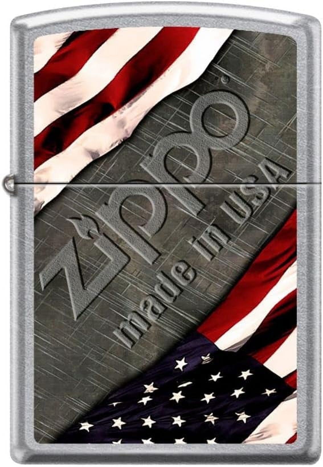 Zippo Lighter- Flags and Metal Made in USA Street Chrome Lighter #Z5083 ...