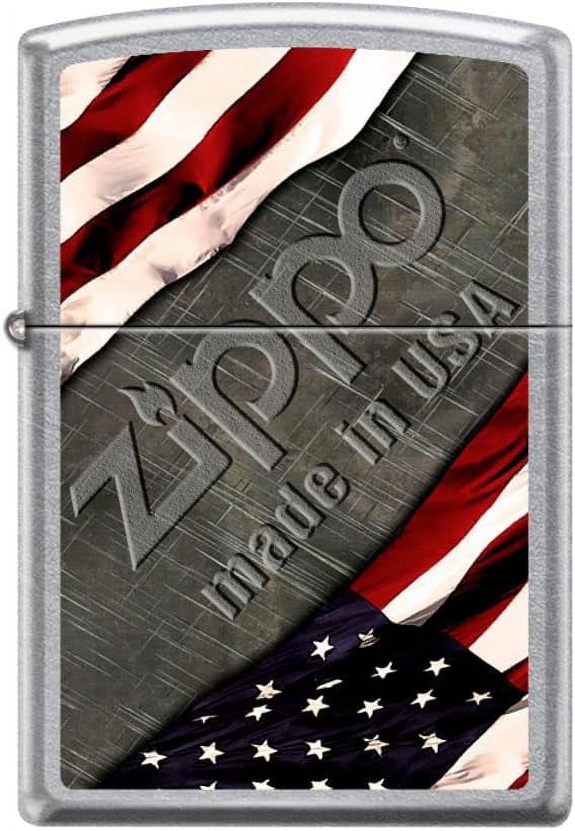Zippo Lighter- Flags and Metal Made in USA Street Chrome Lighter #Z5083 - Walmart.com