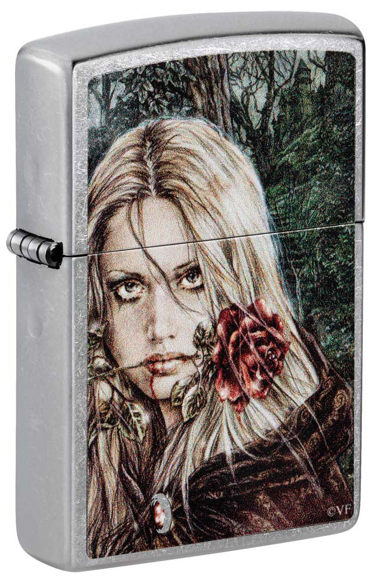 Zippo Lighter: Girl with Rose by Victoria Frances - Street Chrome 81261 ...