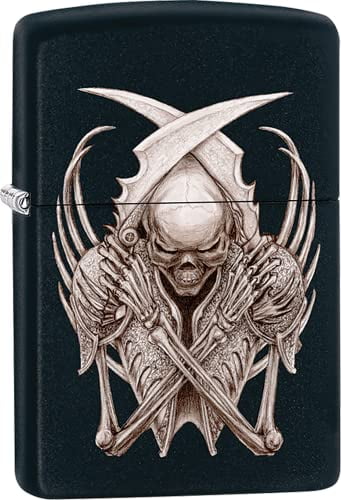 Zippo Lighter - Gladiator Skeleton Black Matte Windproof Lighter #Z291 ...