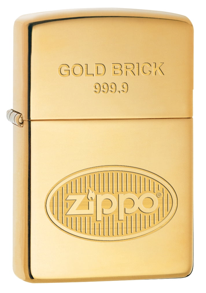 Zippo Lighter: Gold Brick 999.9 - High Polish Brass - Walmart.com