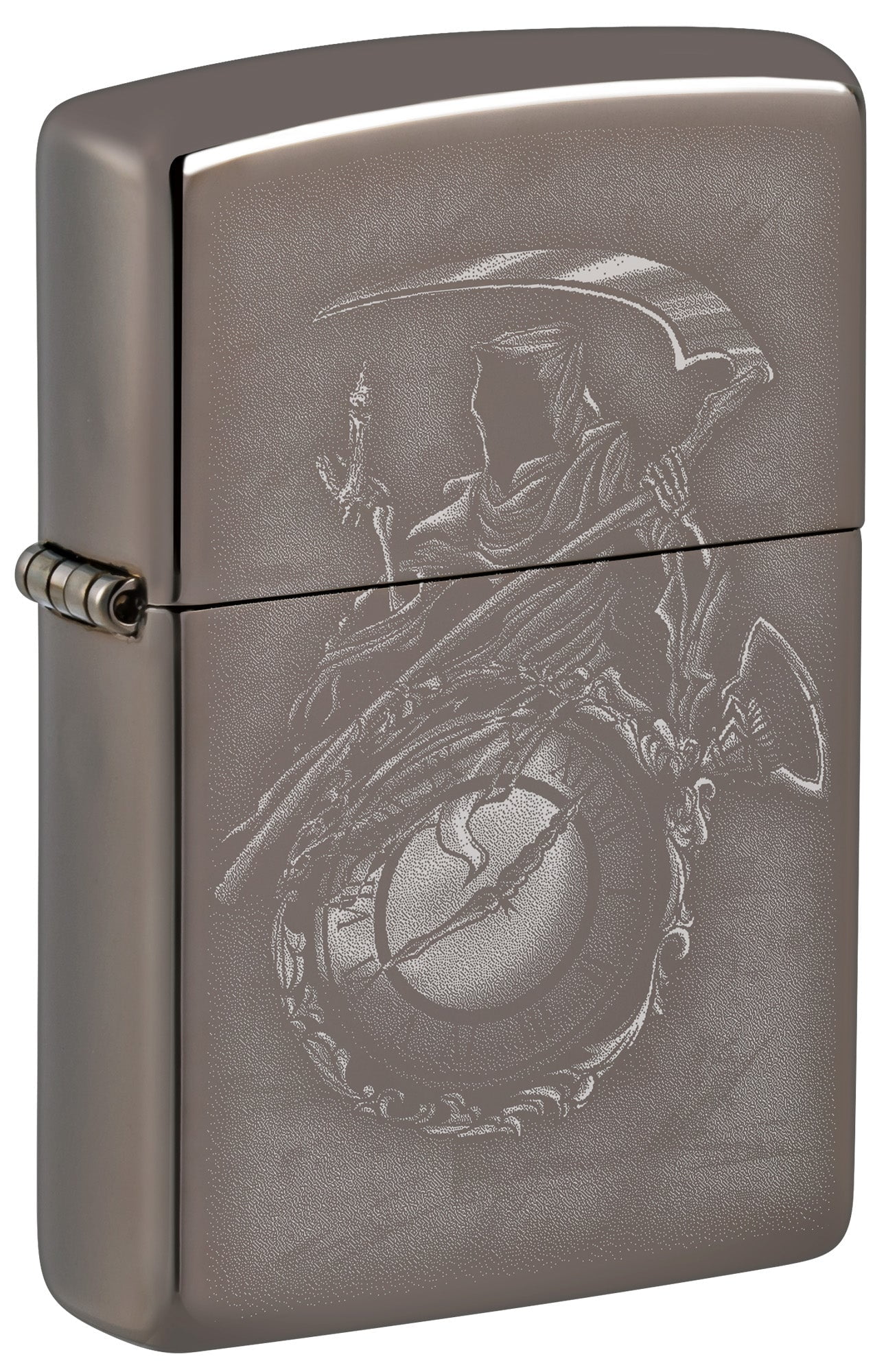 Zippo Lighter: Grim Reaper and Clock - Black Ice 81462 - Walmart.com