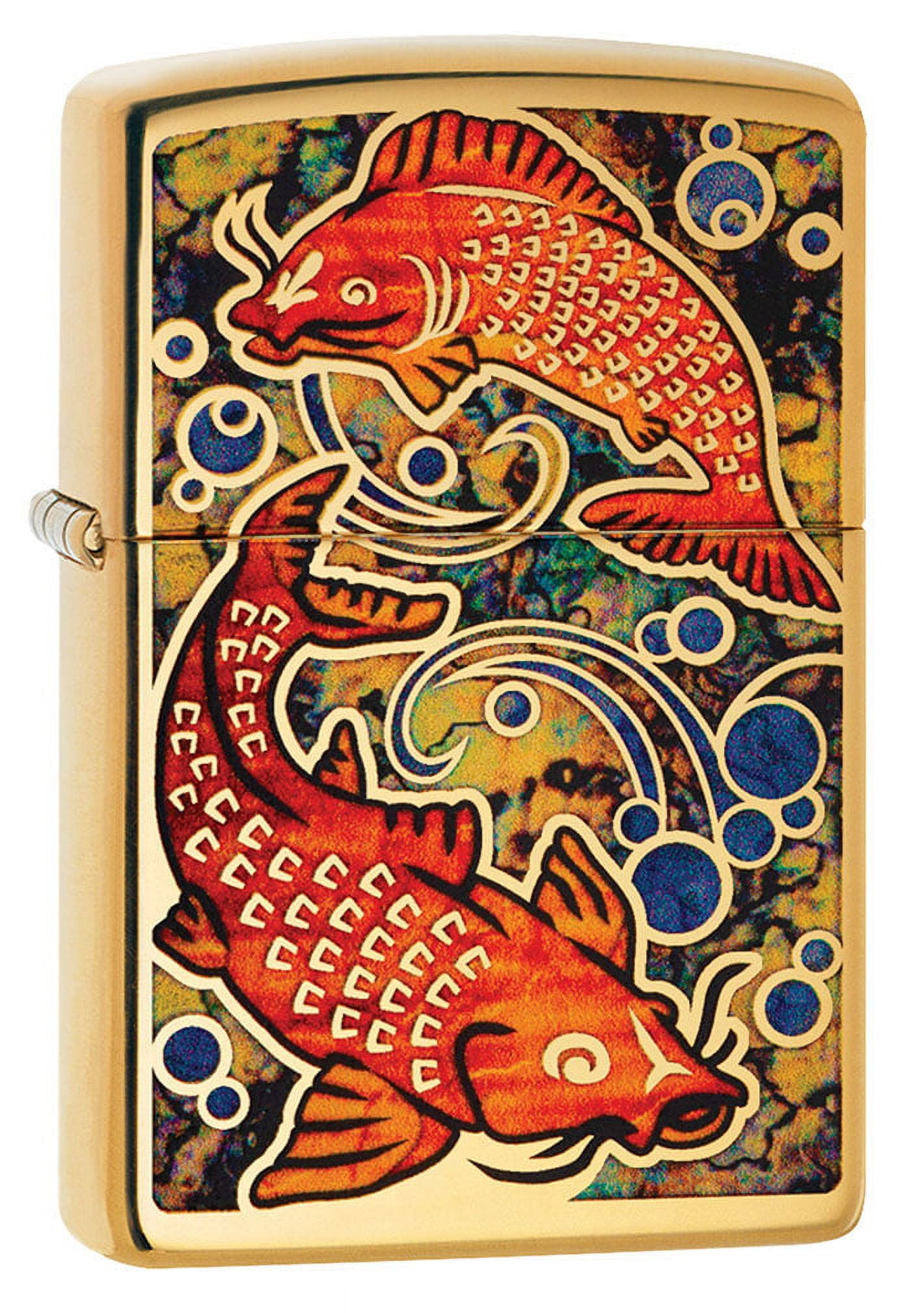 Zippo Lighter: Koi Fish, Fusion - High Polish Brass 80694 - Walmart.com
