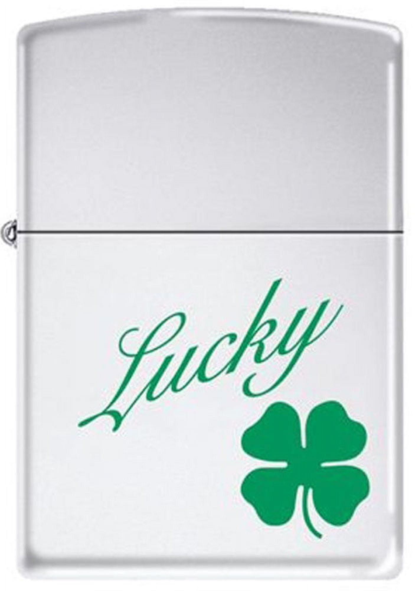Zippo Lighter LUCKY Four Leaf Clover Shamrock Chrome Lighter - Walmart.com