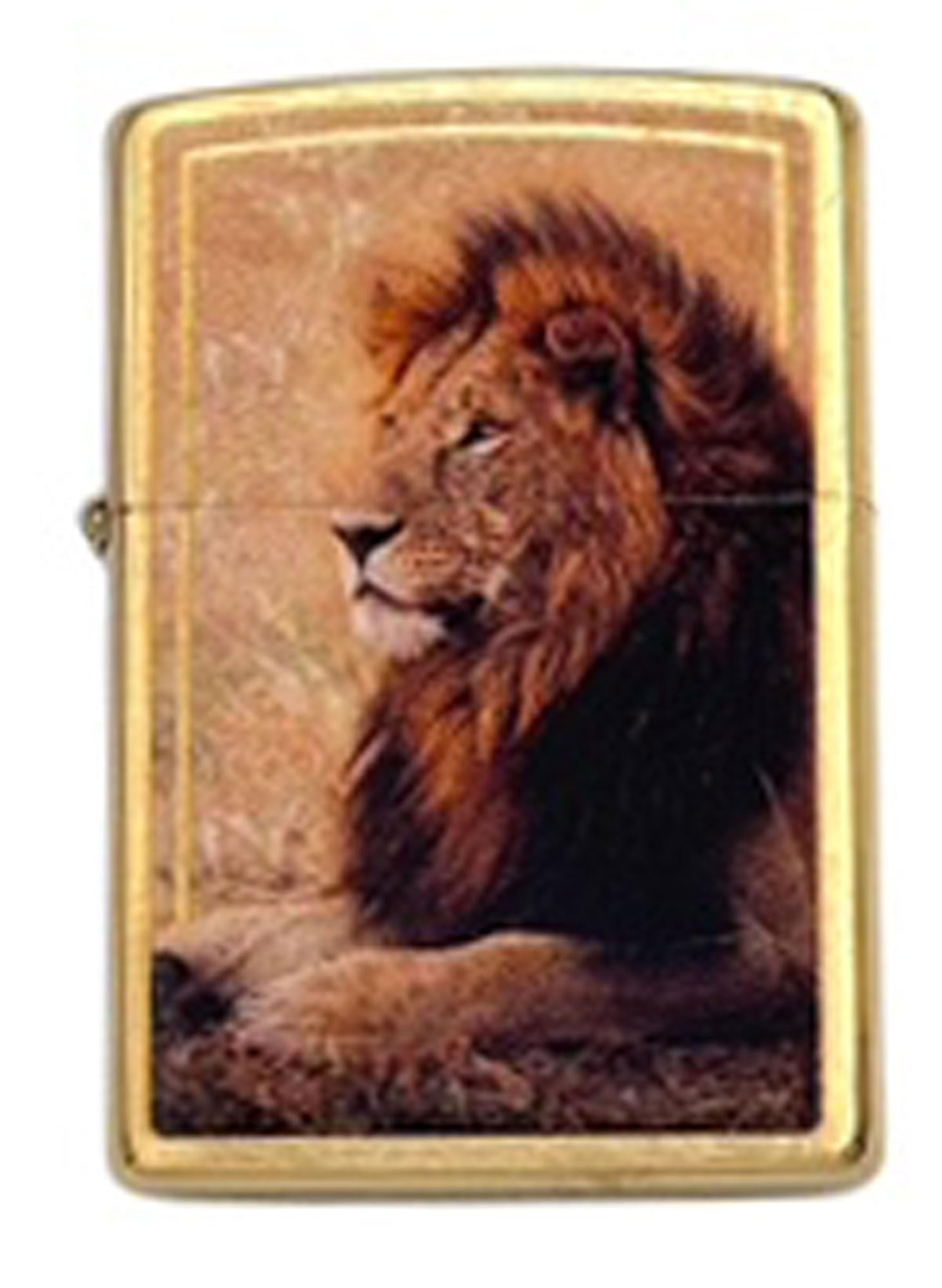 Zippo Lighter - Lion Gold Brush - Walmart.com