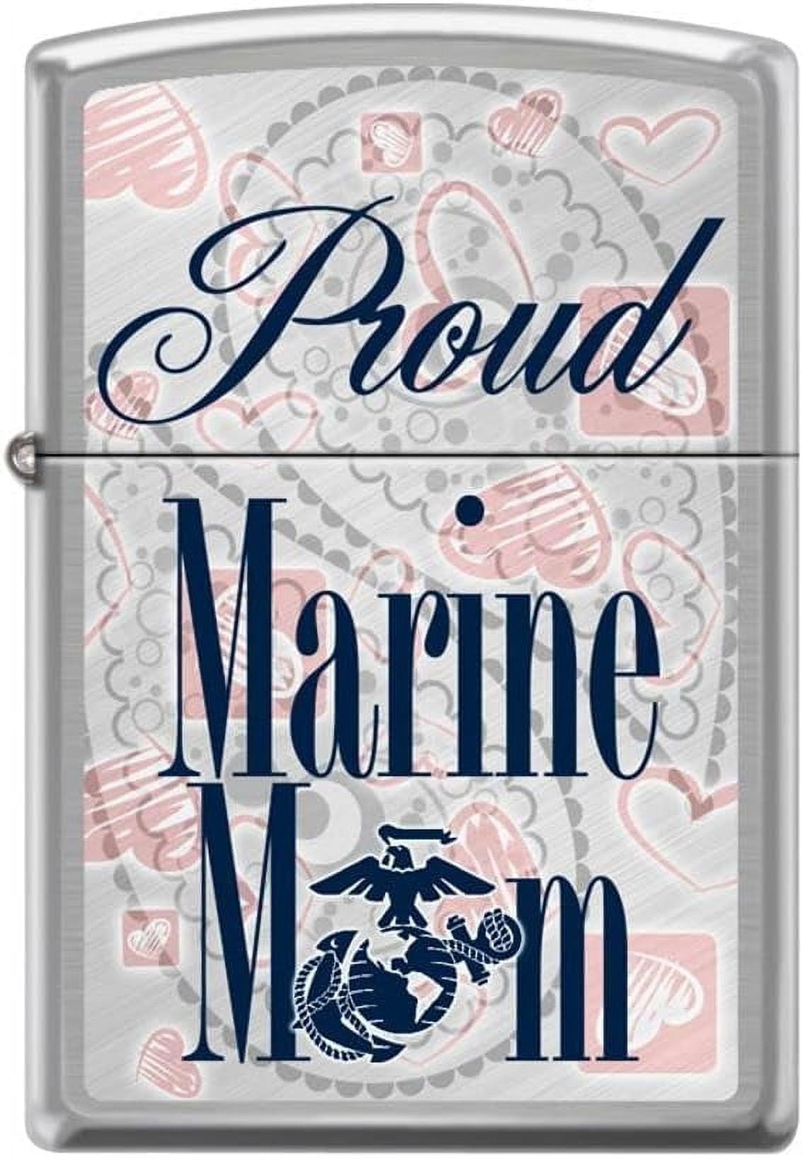 Zippo Lighter- Marine Corps USMC Proud Mom Brushed Chrome Lighter # ...