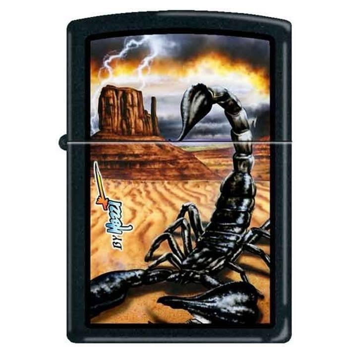 Zippo Lighter - Mazzi Scorpion Black Matte - Walmart.com