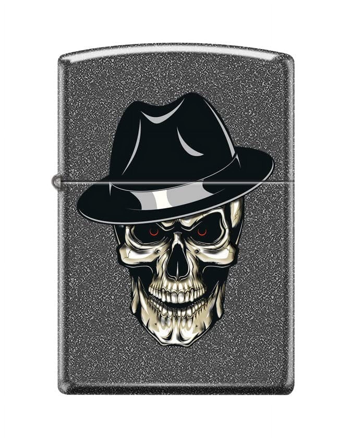 Zippo Lighter-Mobster Skull Iron Stone Windproof Lighter #Z5485 ...