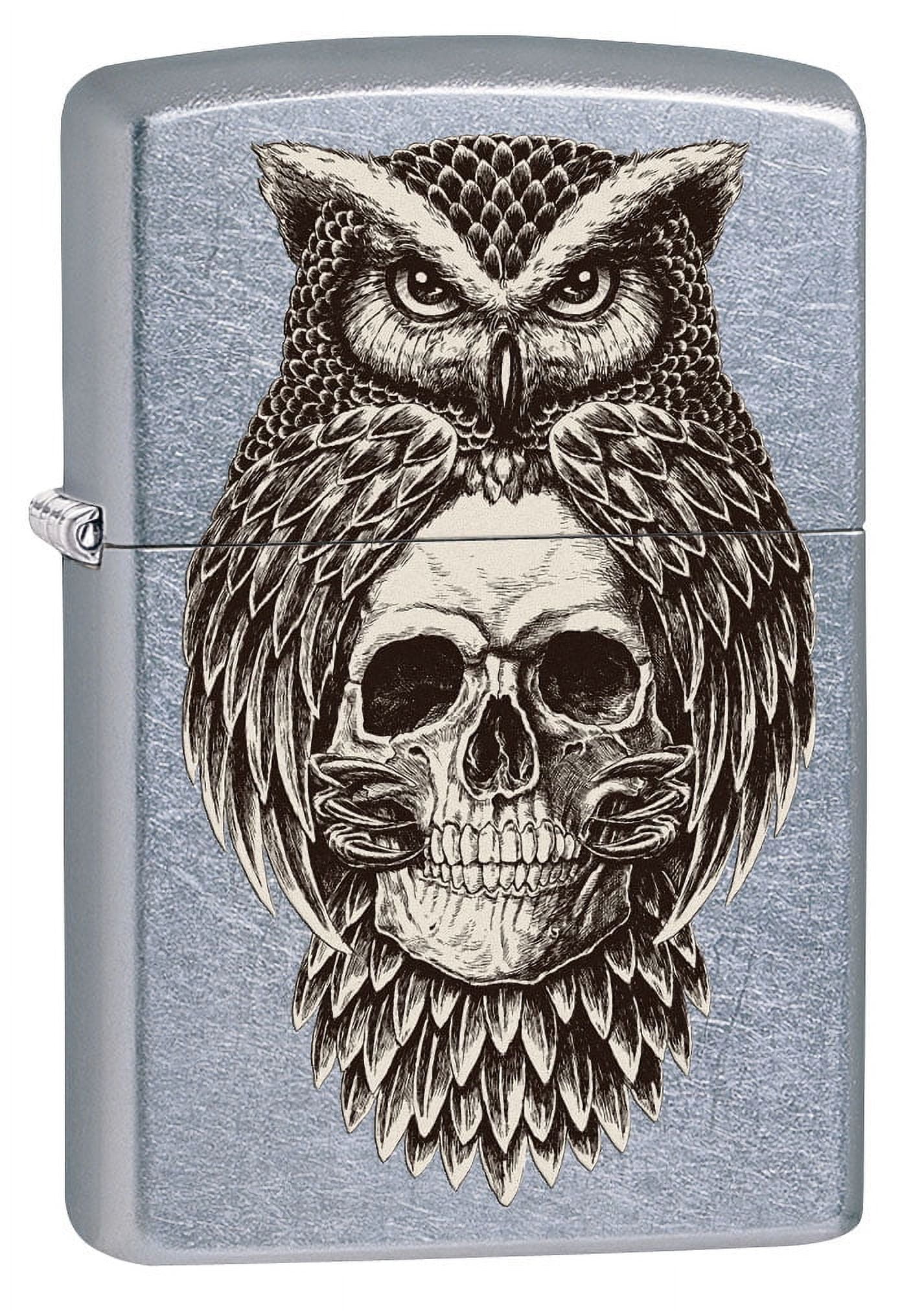 Zippo Lighter: Owl with Skull - Street Chrome 79536 - Walmart.com
