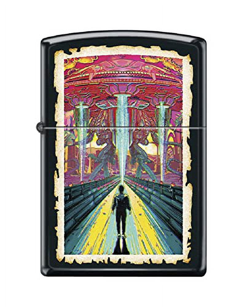 Zippo Lighter - Personalized Message Engraved on Backside Alien UFO ...