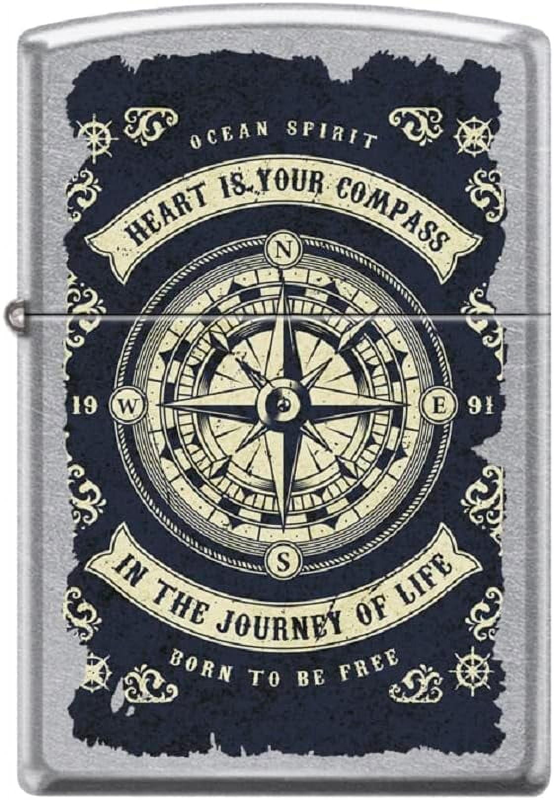 Zippo Lighter - Personalized Message Engraved on Backside Nautical ...