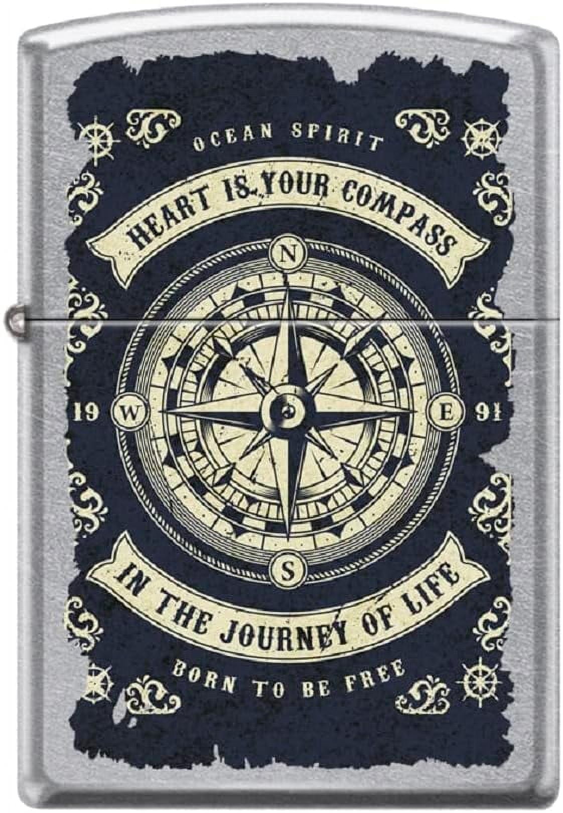 Zippo Lighter - Personalized Message Engraved on Backside Nautical ...