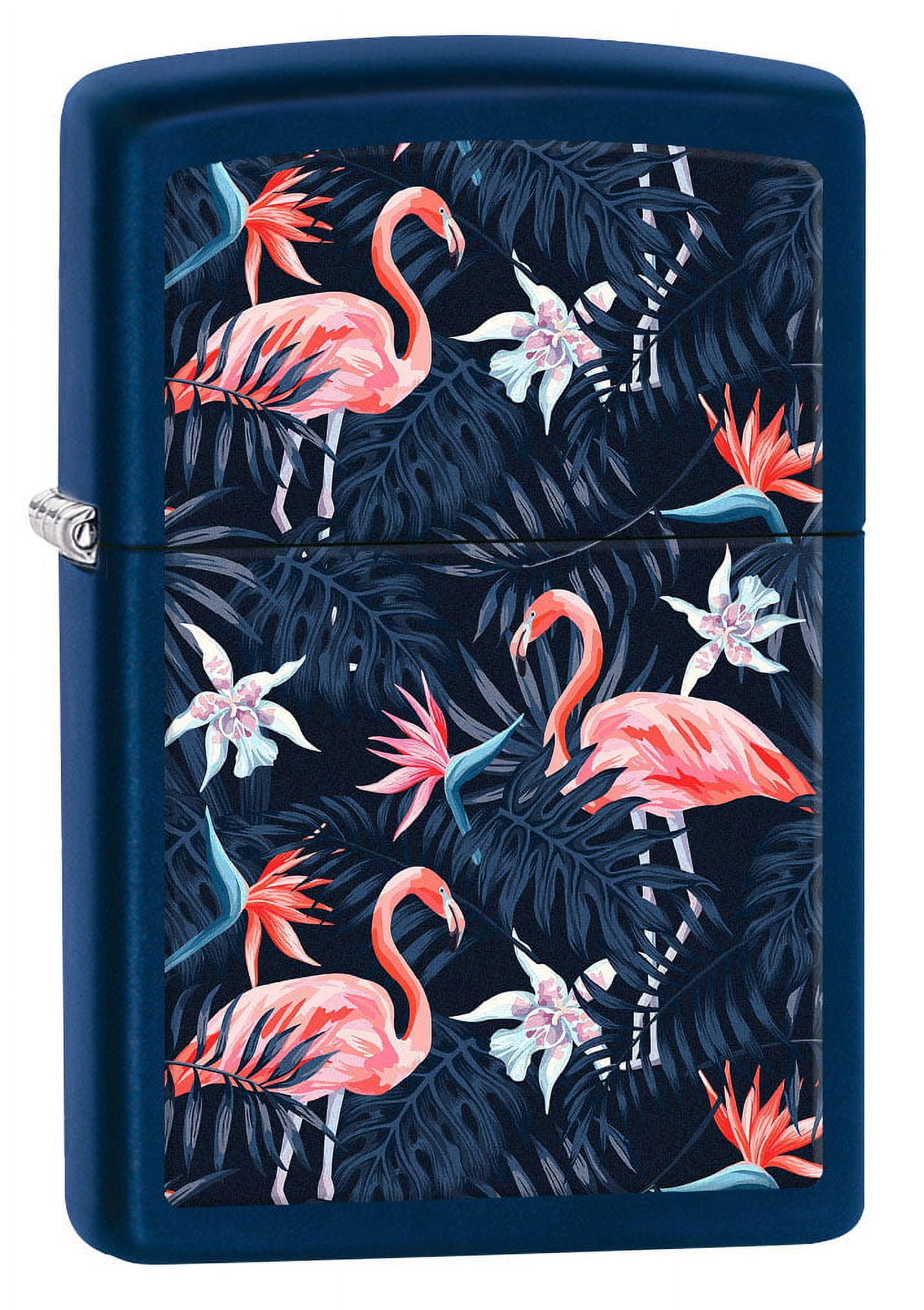 Zippo Lighter: Pink Flamingo Pattern - Navy Matte 80836 - Walmart.com