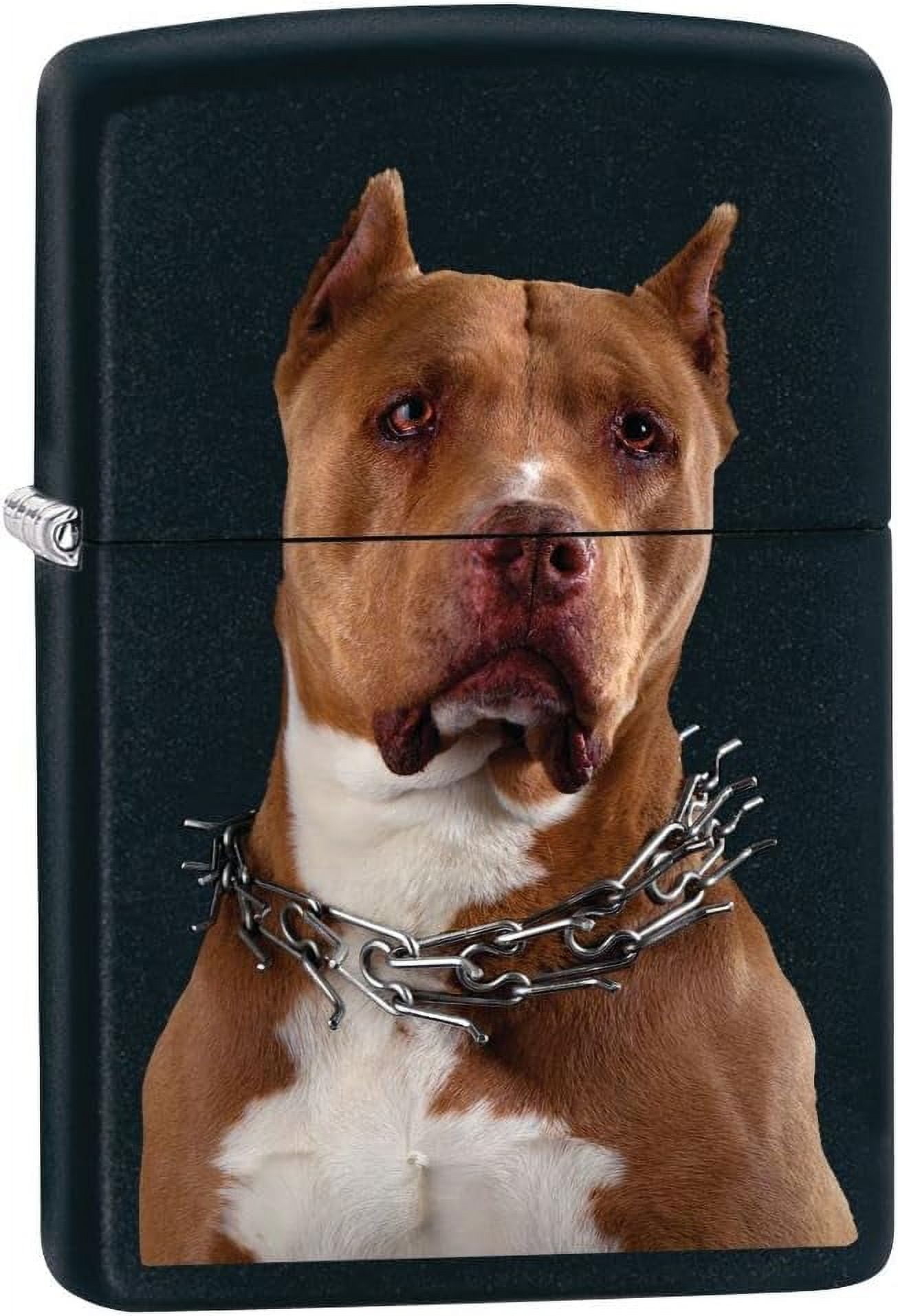 Zippo Lighter- Pit Bull Dog Black Matte Windproof Lighter #Z5100 ...