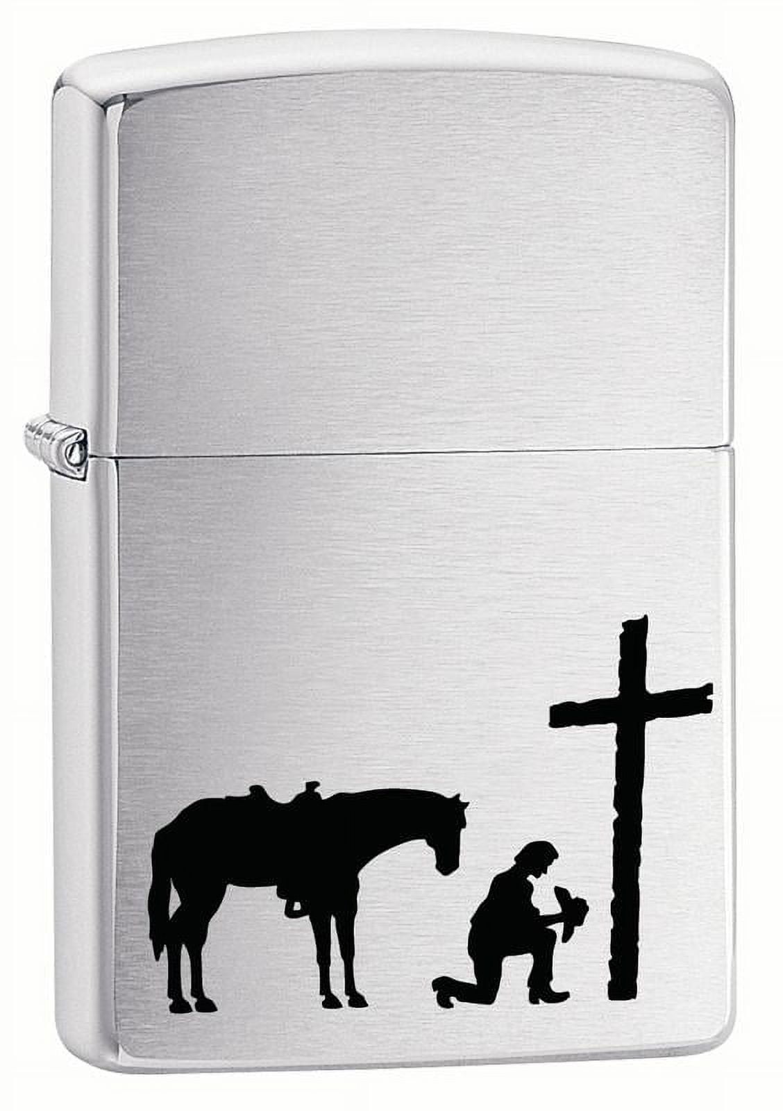 Zippo Lighter: Praying Cowboy - Brushed Chrome - Walmart.com