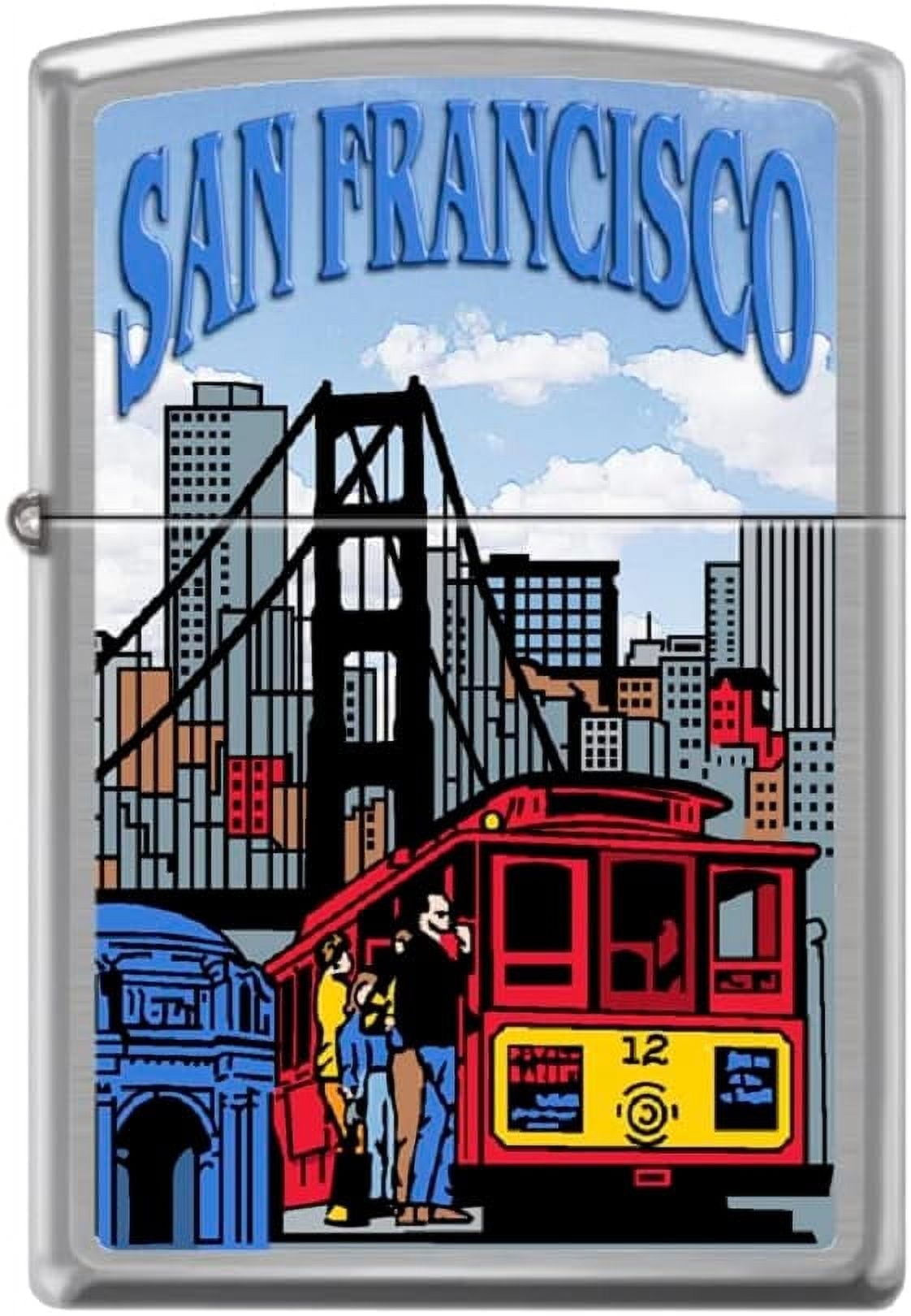 Zippo Lighter-San Francisco City Trolley Brushed Chrome Windproof ...