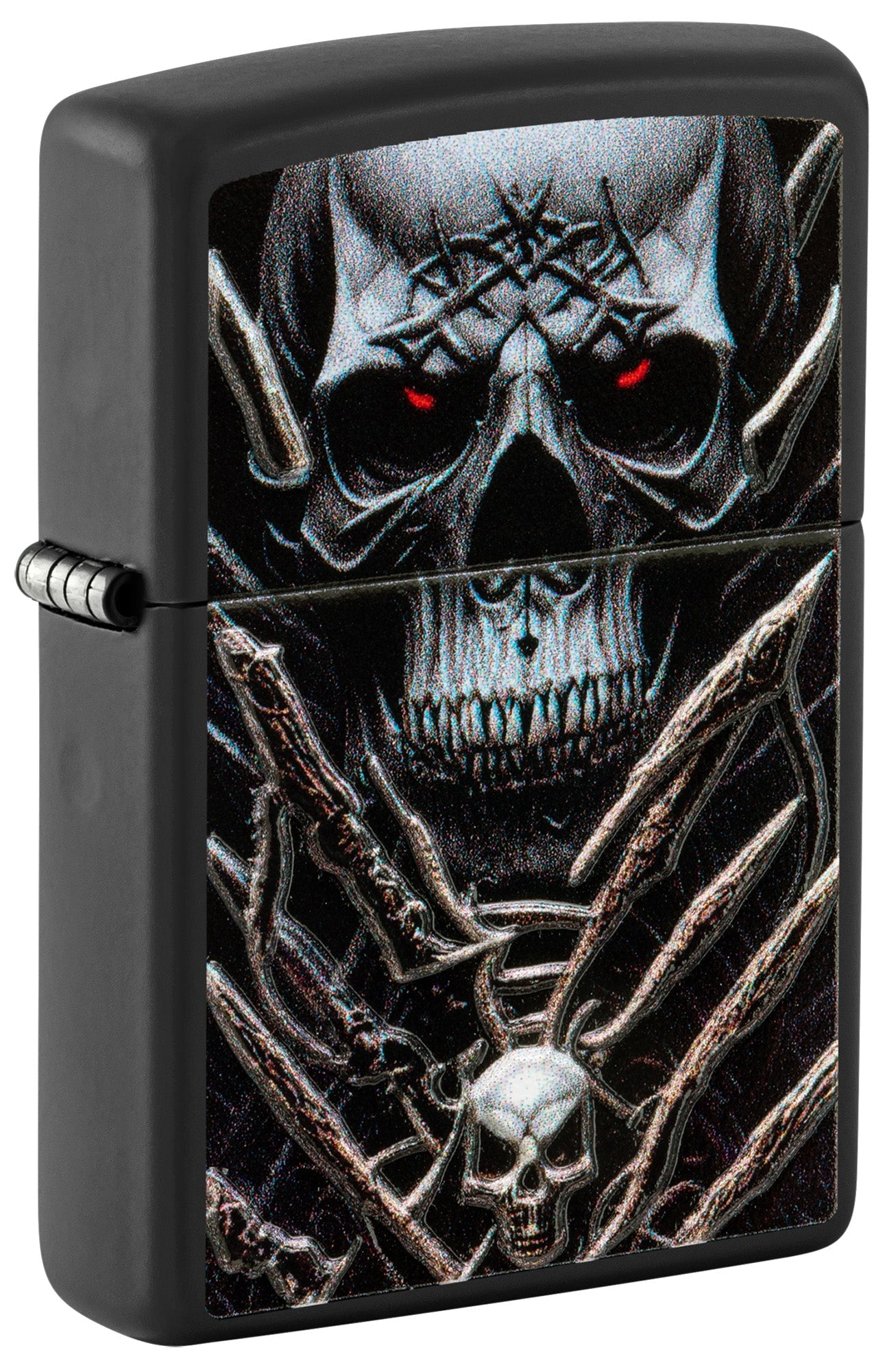 Zippo Lighter: Skull With Texture Bones - Black Matte 48896 - Walmart.com
