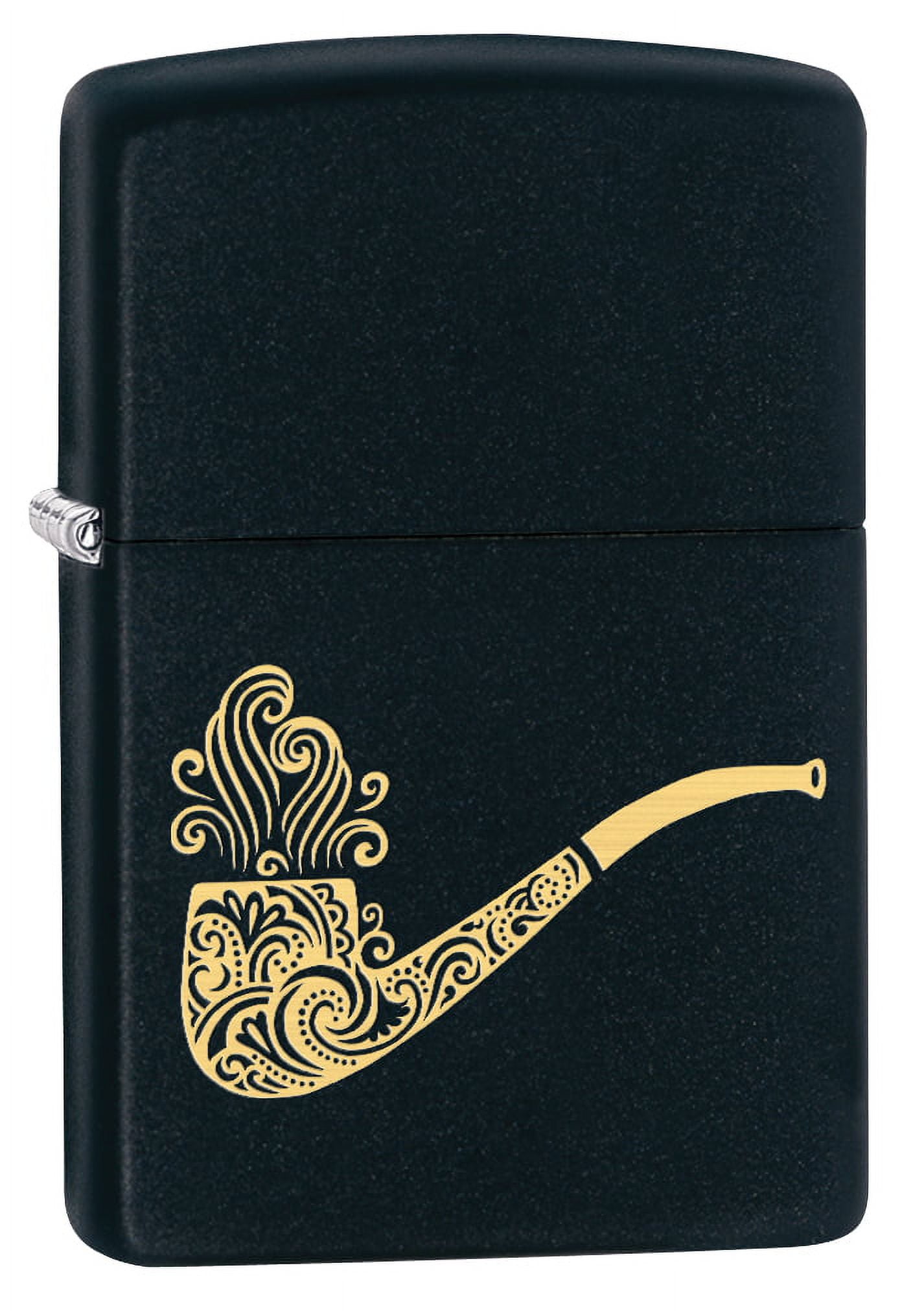 Zippo Lighter: Smoking Pipe Engraved - Black Matte 78543 - Walmart.com