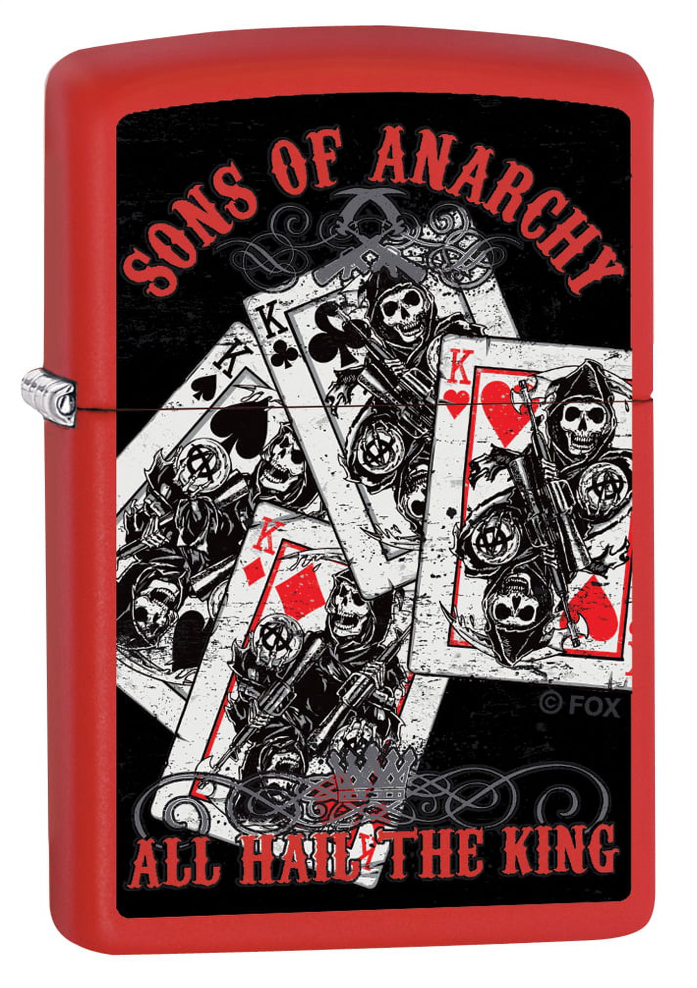 Zippo Lighter: Sons of Anarchy, All Hail the King - Red Matte 80145 - Walmart.com