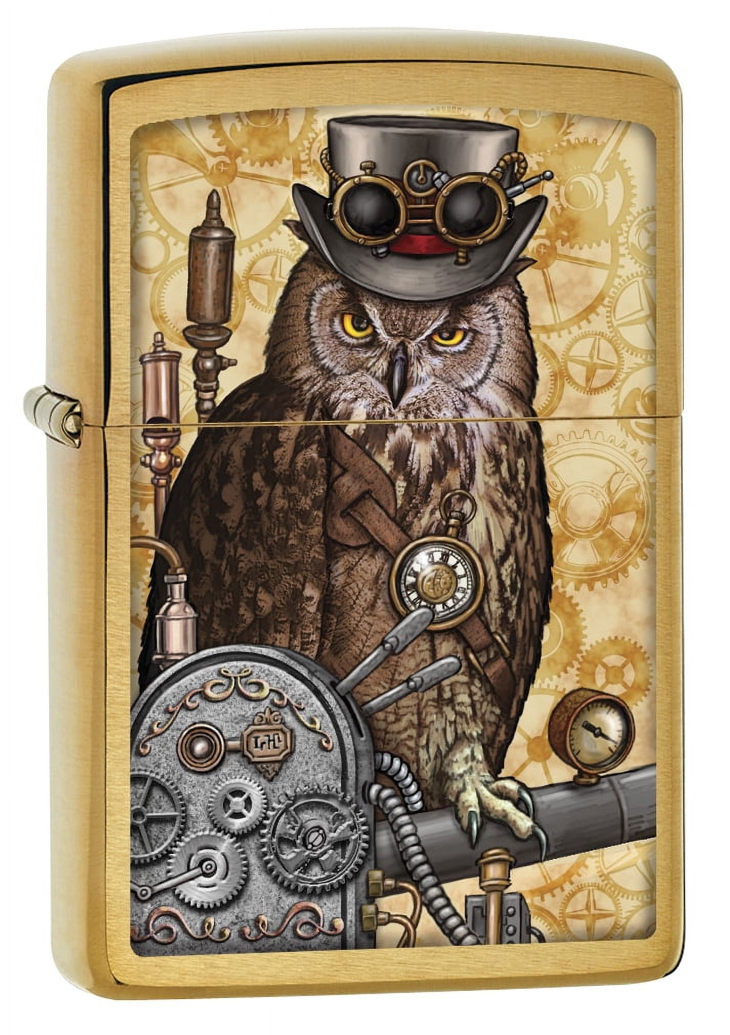 Zippo Lighter: Steampunk Owl - Brushed Brass 79185 - Walmart.com