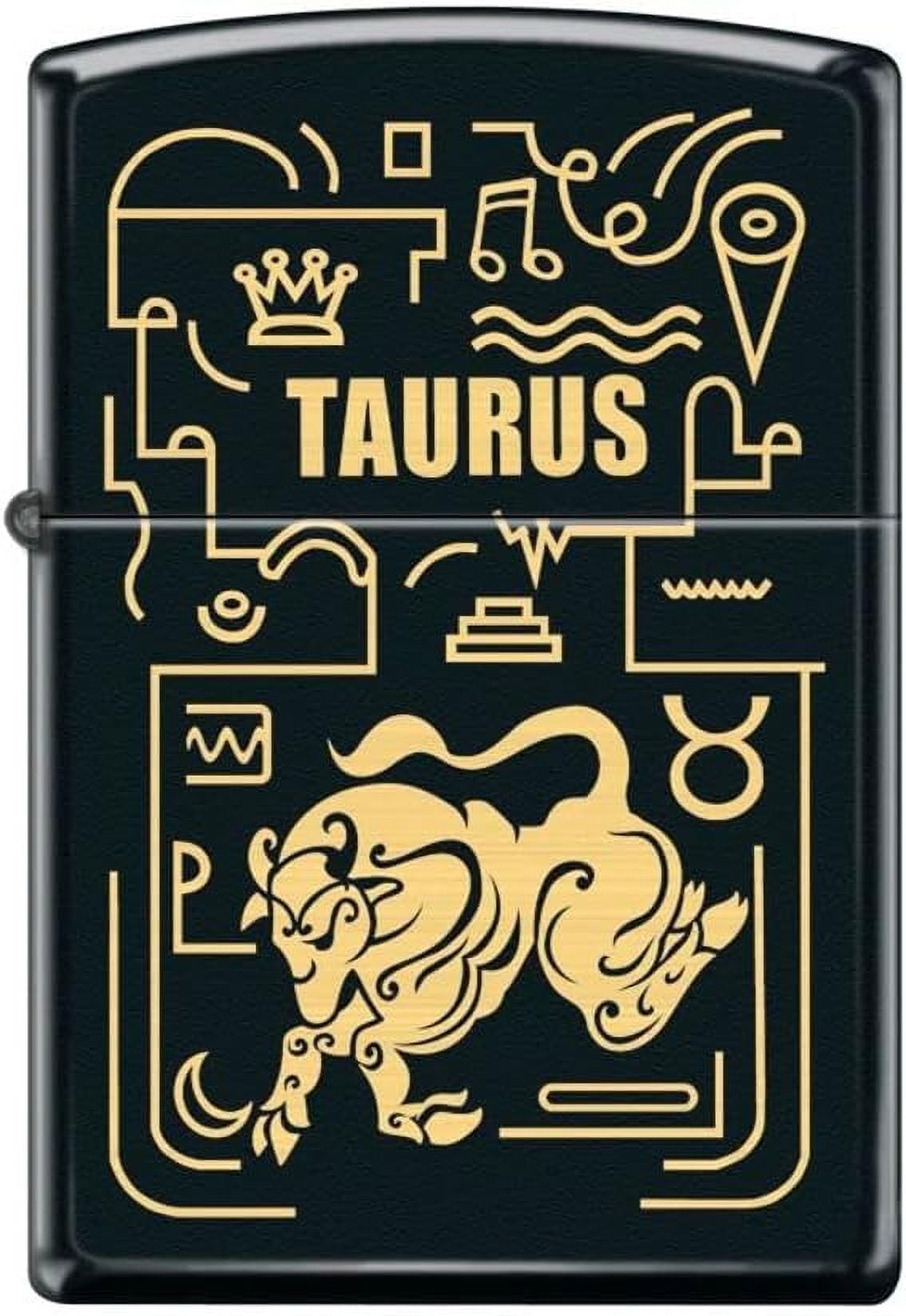 Zippo Lighter- Taurus Zodiac Black Matte Windproof Lighter #Z5308 ...
