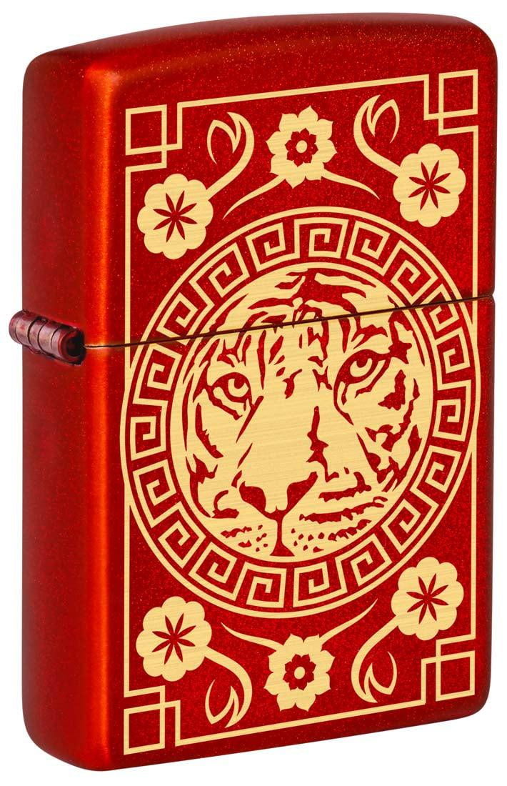 Zippo Lighter: Tiger Design, Engraved - Metallic Red 81343 - Walmart.com