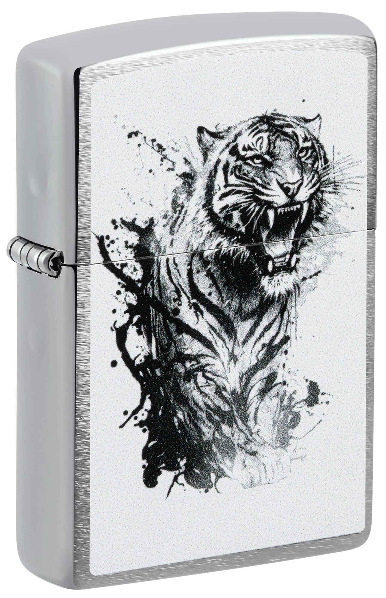 Zippo Lighter: Tiger Splash Design - Brushed Chrome 46076 - Walmart.com