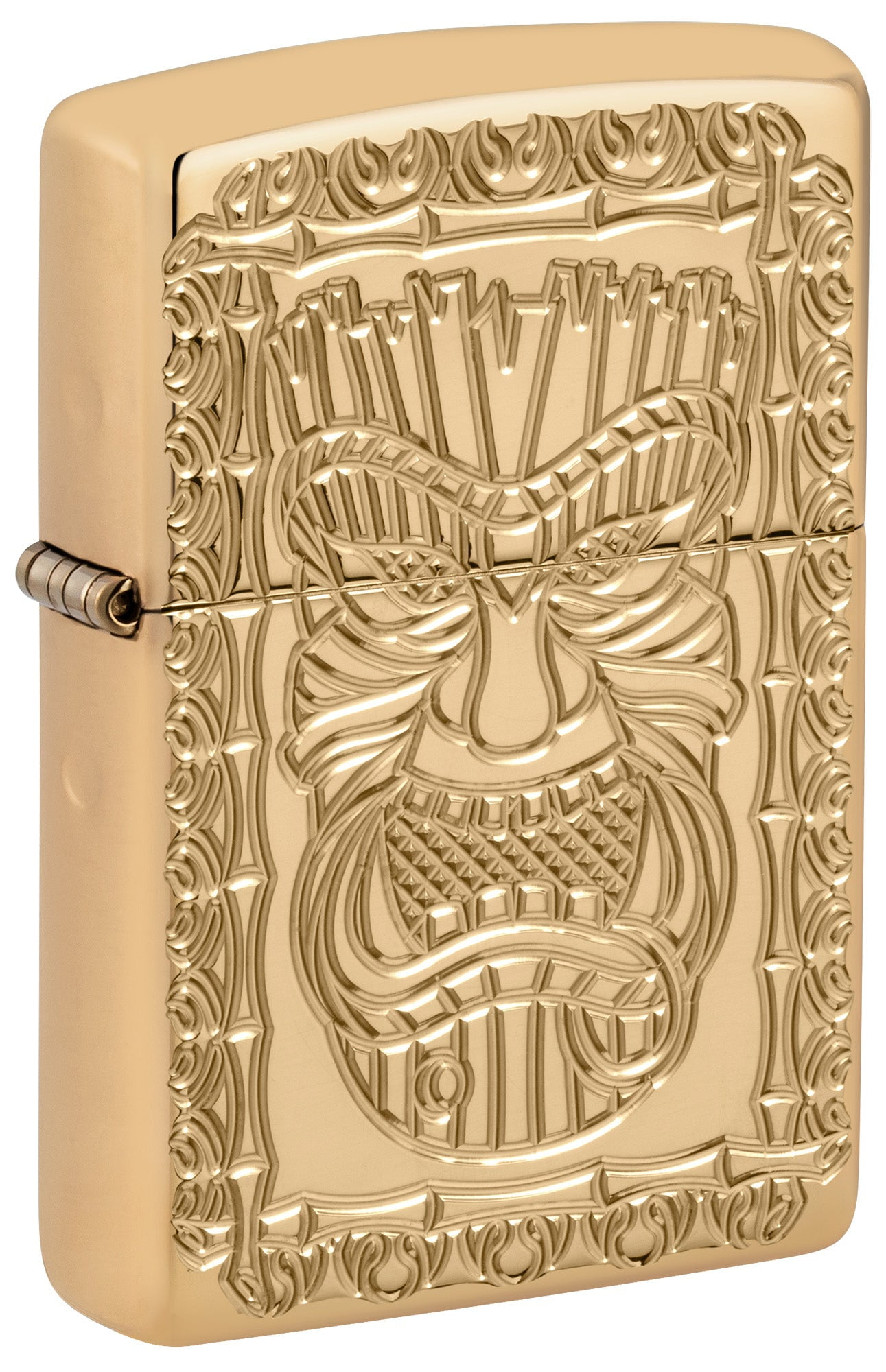 Zippo Lighter: Tiki Design, Armor Deep Carved - High Polish Brass 81486 ...