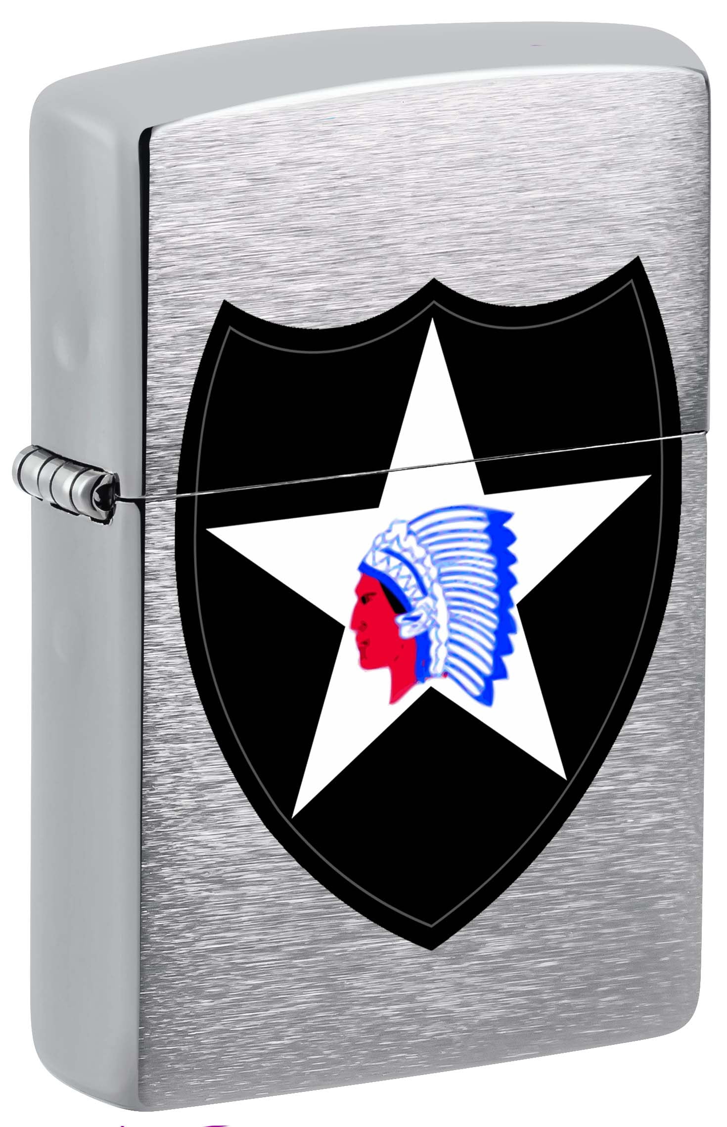 Zippo Lighter: U.S. Army, Second Infantry Division - Brushed Chrome ...