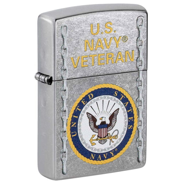 Zippo Lighter: U.S. Navy Veteran - Street Chrome 81250 - Walmart.com