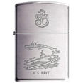 Zippo Lighter US Navy USN Aircraft Carrier Destroyer Military Chrome ...
