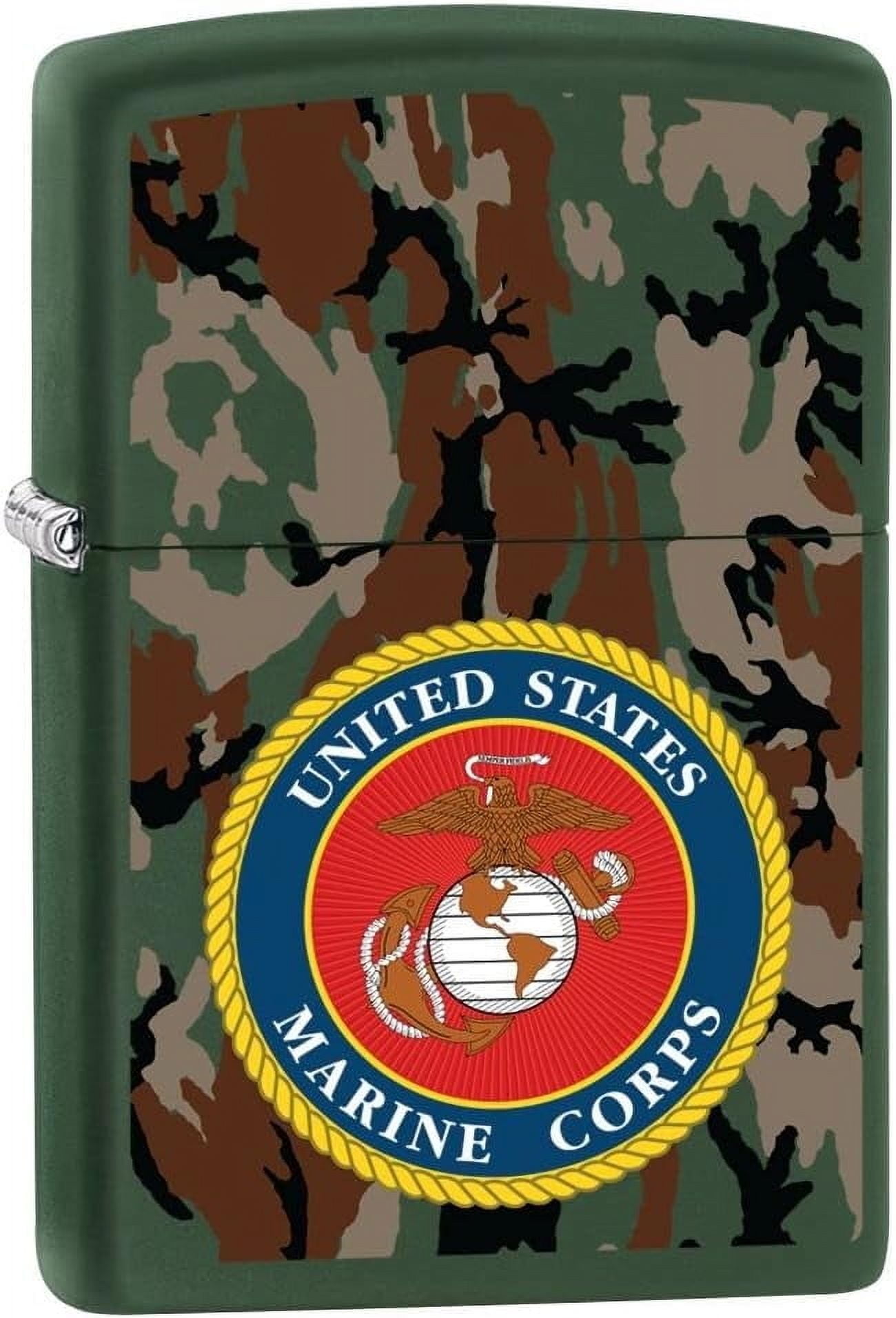 Zippo Lighter - United States Marine Corps USMC Camouflage Green Matte ...