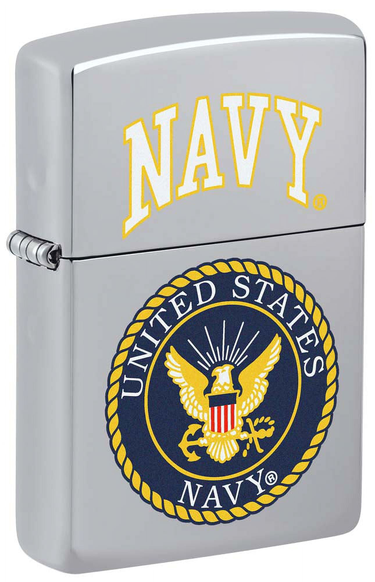 Zippo Lighter: United States Navy Logo - High Polish Chrome 81247 ...