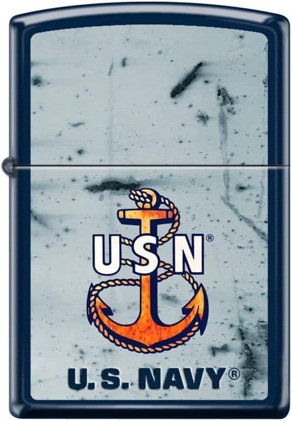 Zippo Lighter- United States Navy USN Anchor Navy Matte Windproof ...