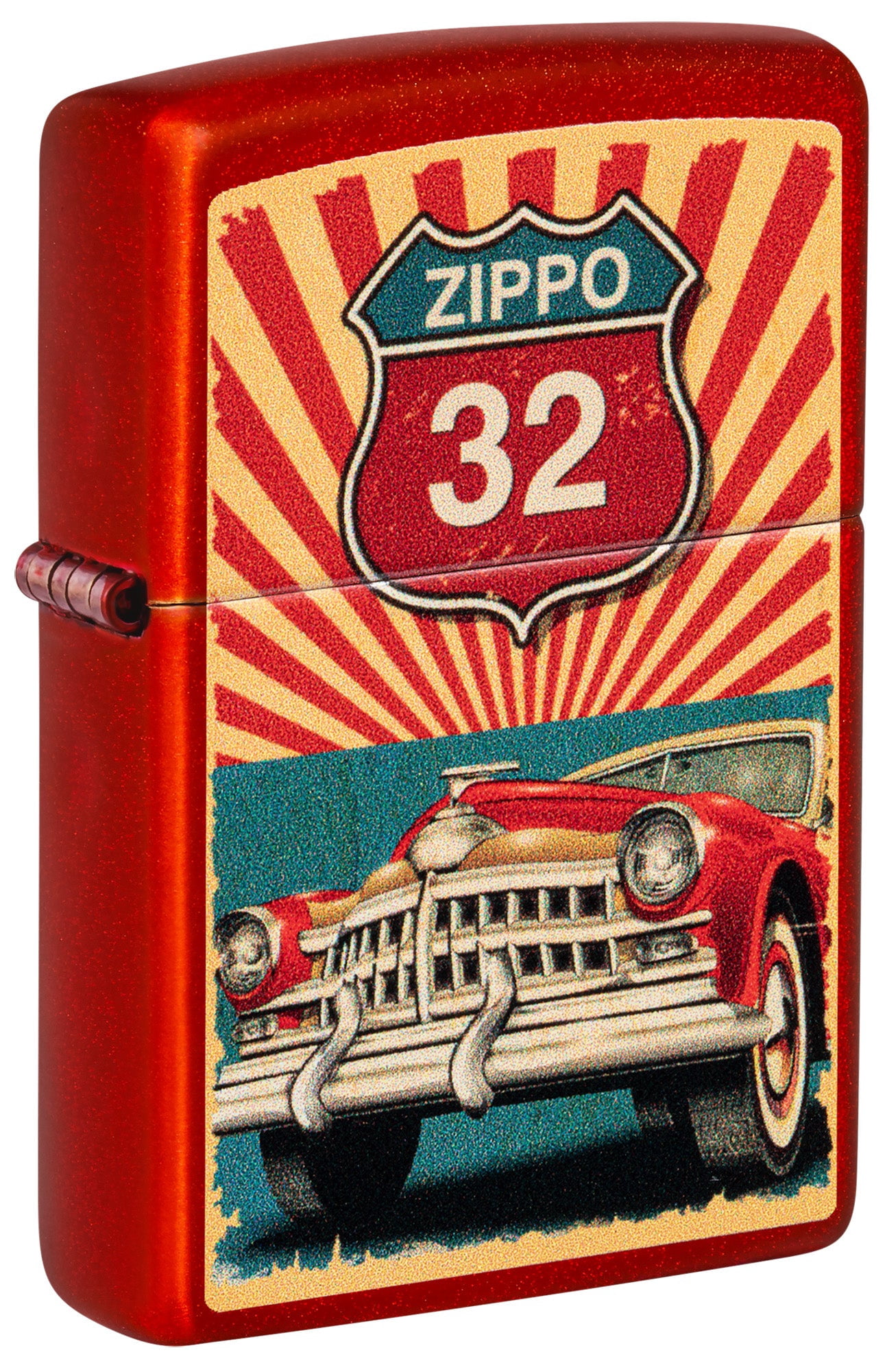 Zippo Lighter: Vintage Car Design - Metallic Red 46079 - Walmart.com