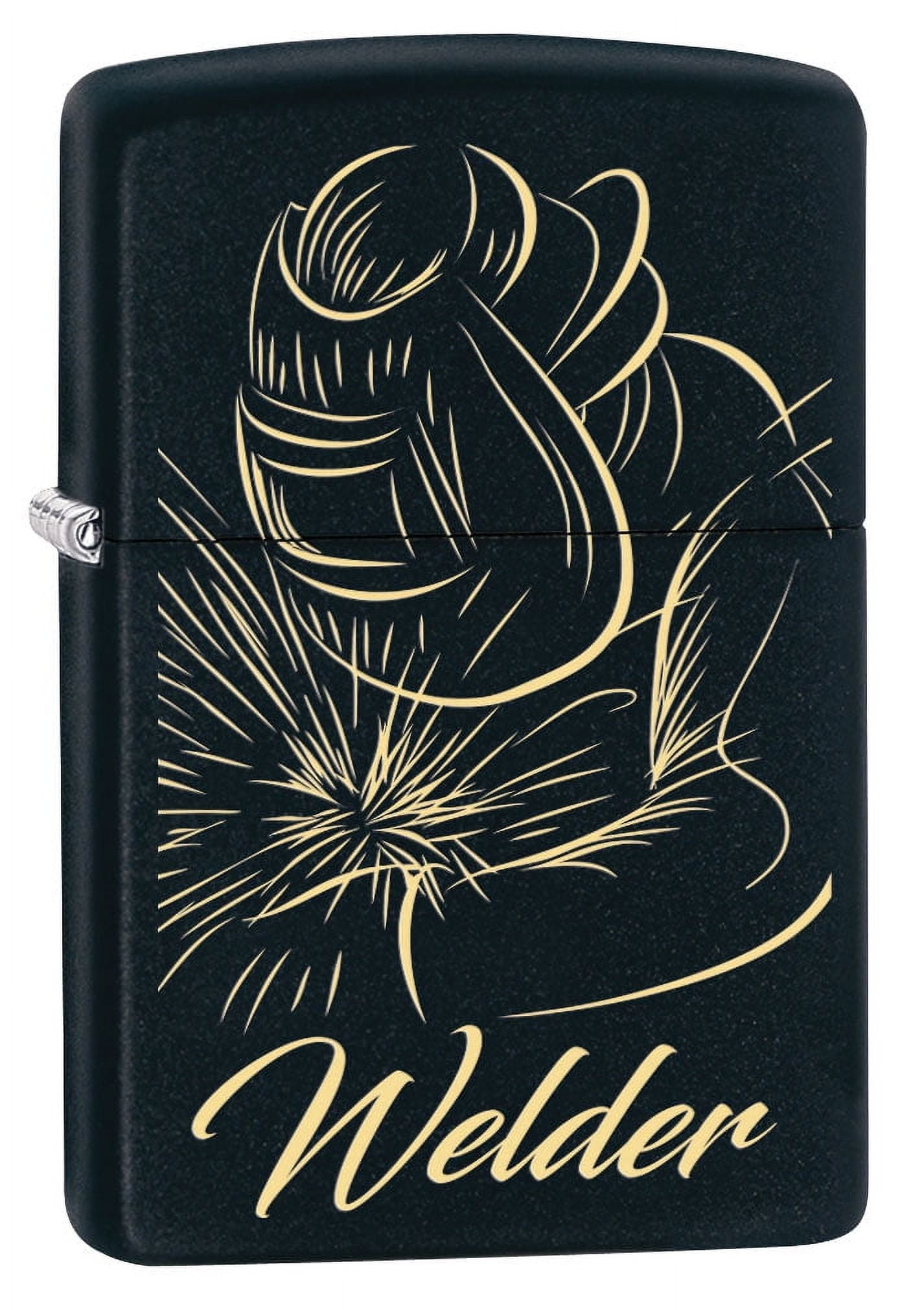 Zippo Lighter: Welder Working, Engraved - Black Matte 80598 - Walmart.com