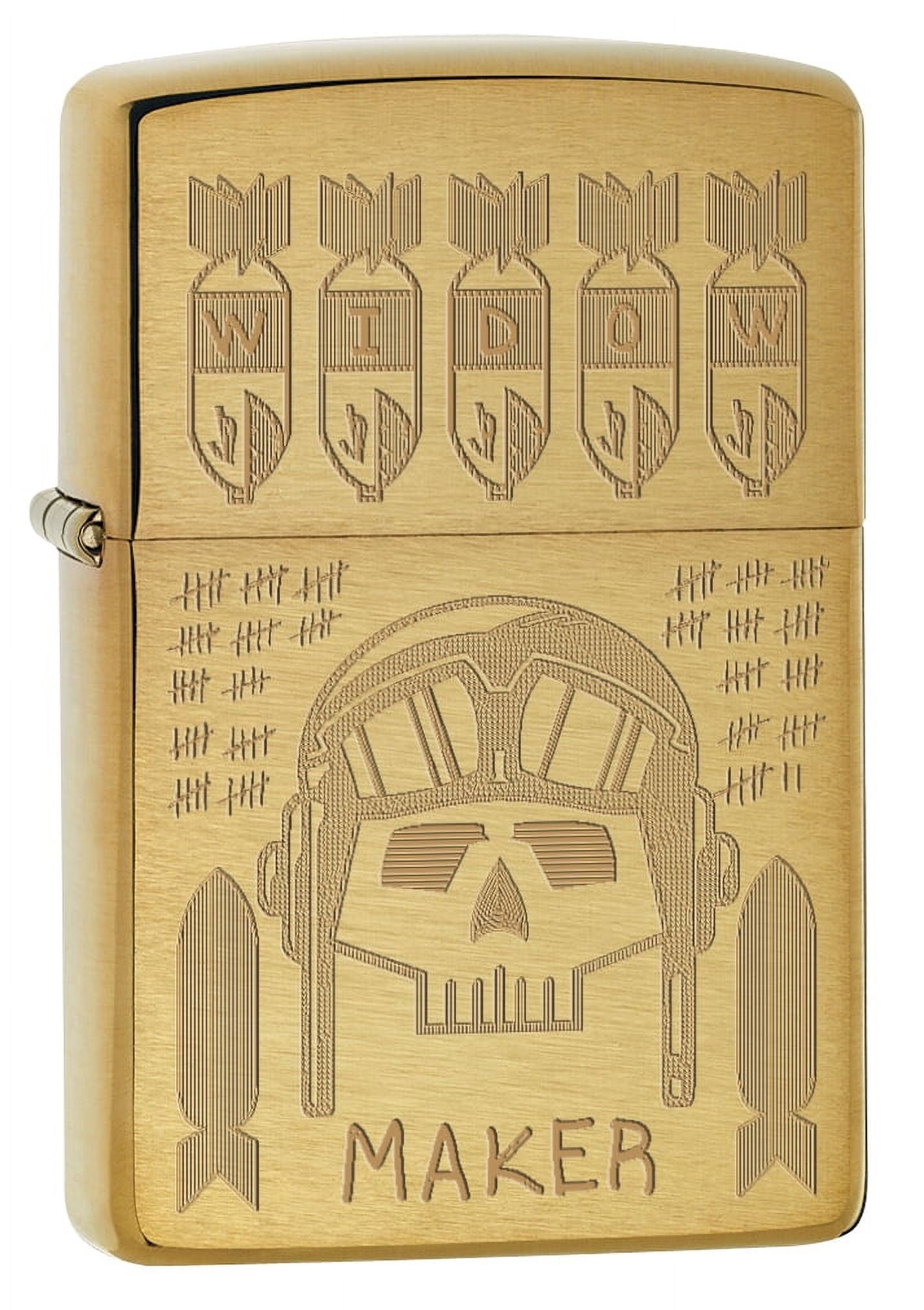 Zippo Lighter: Widow Maker, Trench Art - Brushed Brass - Walmart.com
