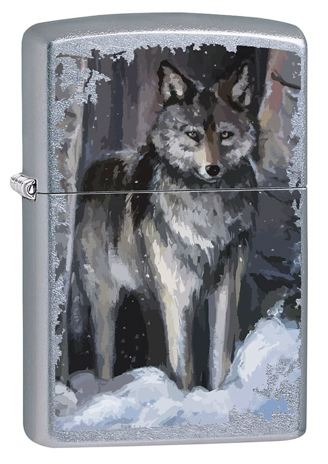 Zippo Lighter: Wolf in Winter - Street Chrome 79719 - Walmart.com