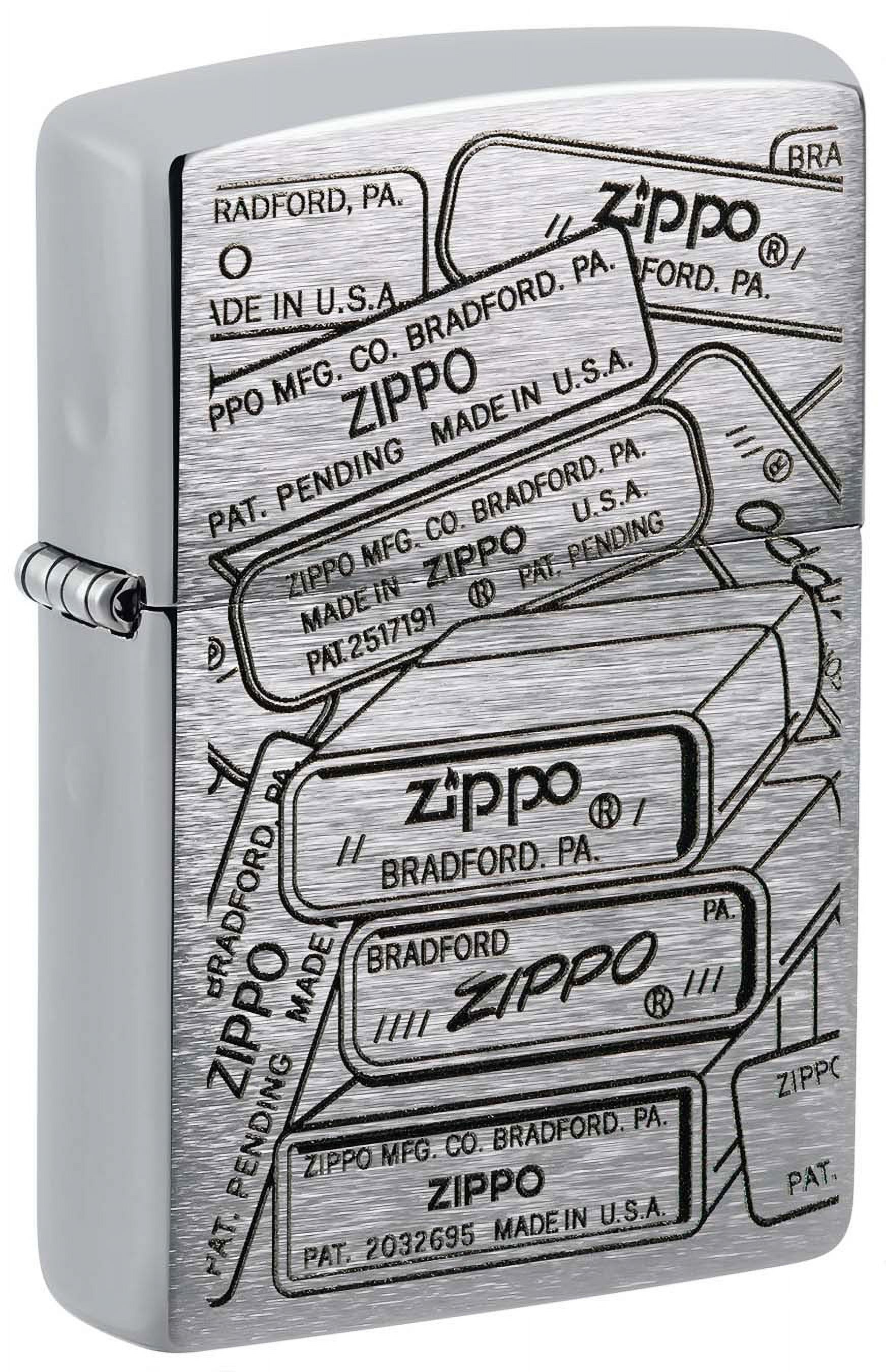 Zippo Lighter: Zippo Bottom Stamps - Brushed Chrome 48713 - Walmart.com